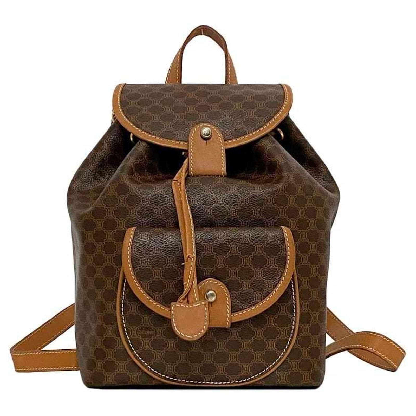 Céline Celine Brown Macadam PVC Leather Backpack Plastic ref.1854385 ...