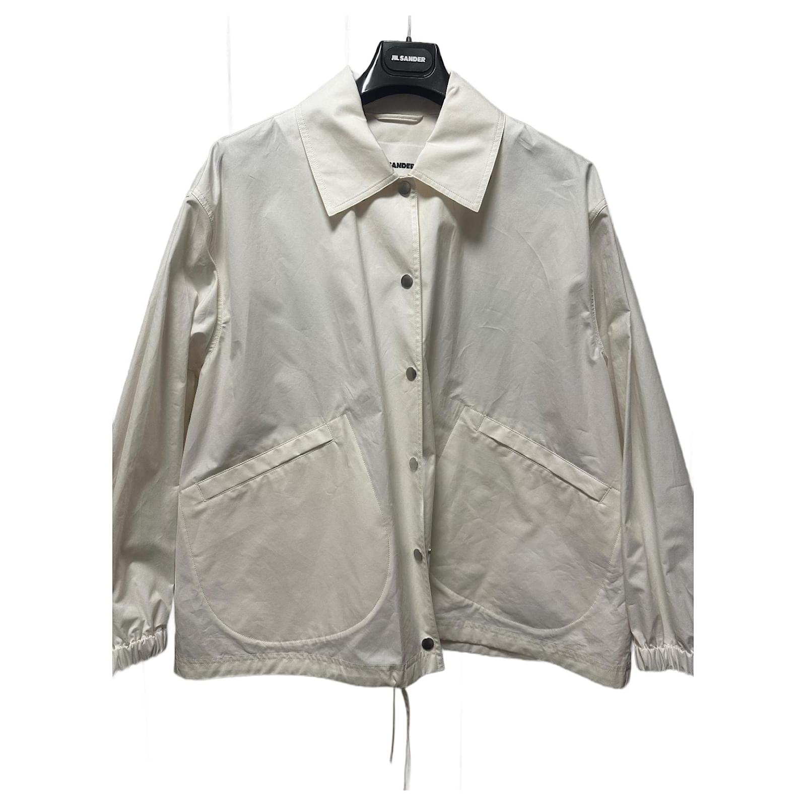 Jil Sander Logo Jacket Black Eggshell Cotton ref.1858711 - Joli Closet