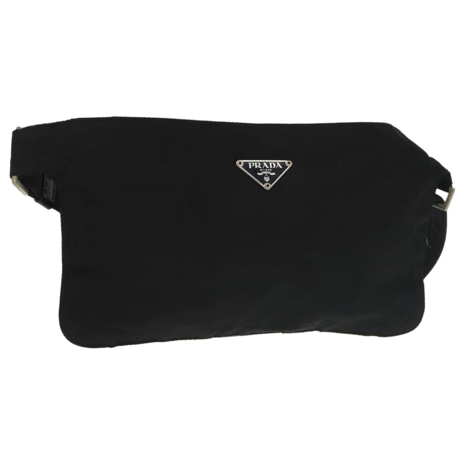 PRADA Body Bag Nylon Black Silver Auth ep6666 Silvery ref.1862422 ...