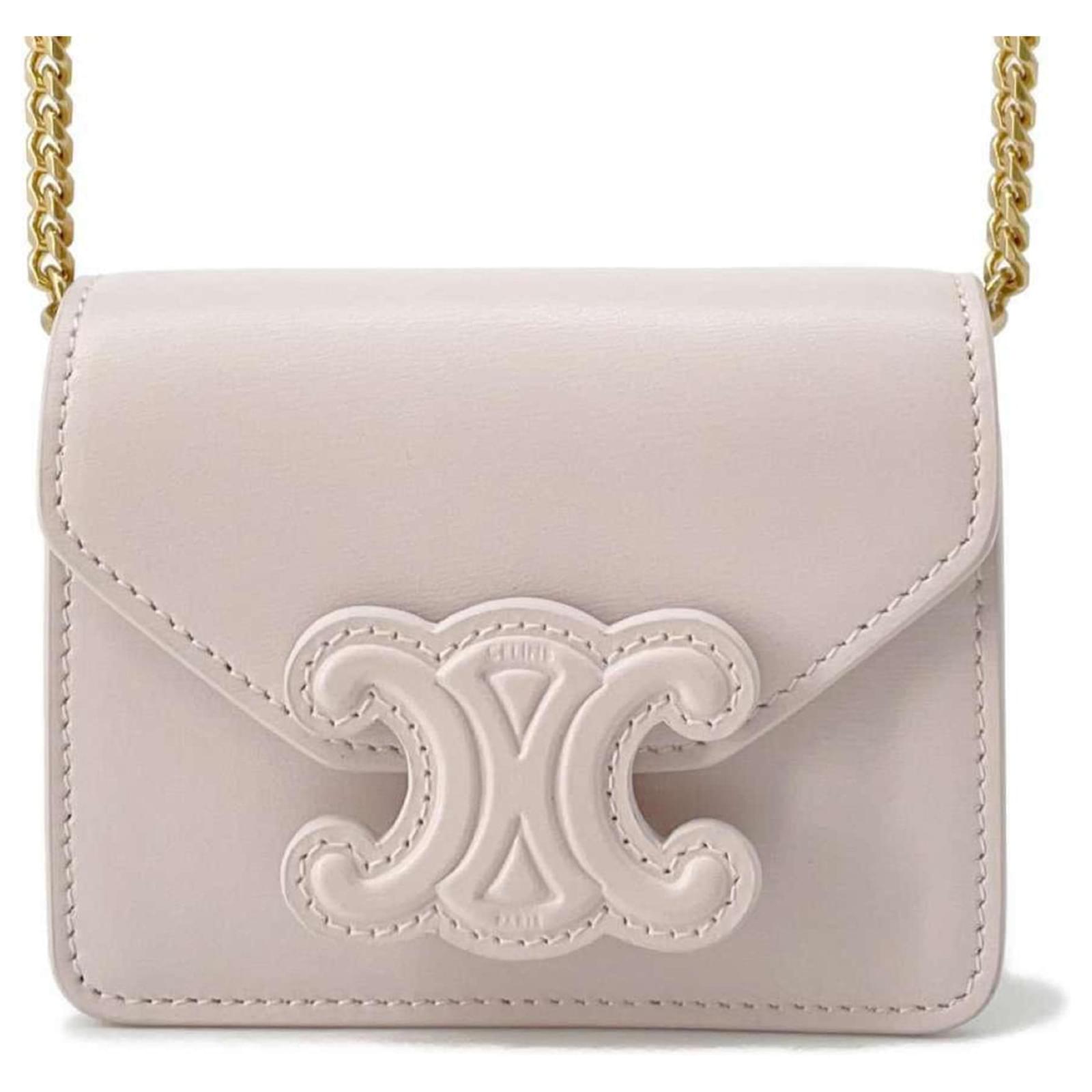 Céline Celine Chain Shoulder Bag Triomphe Leather Pink ref.1862932 ...