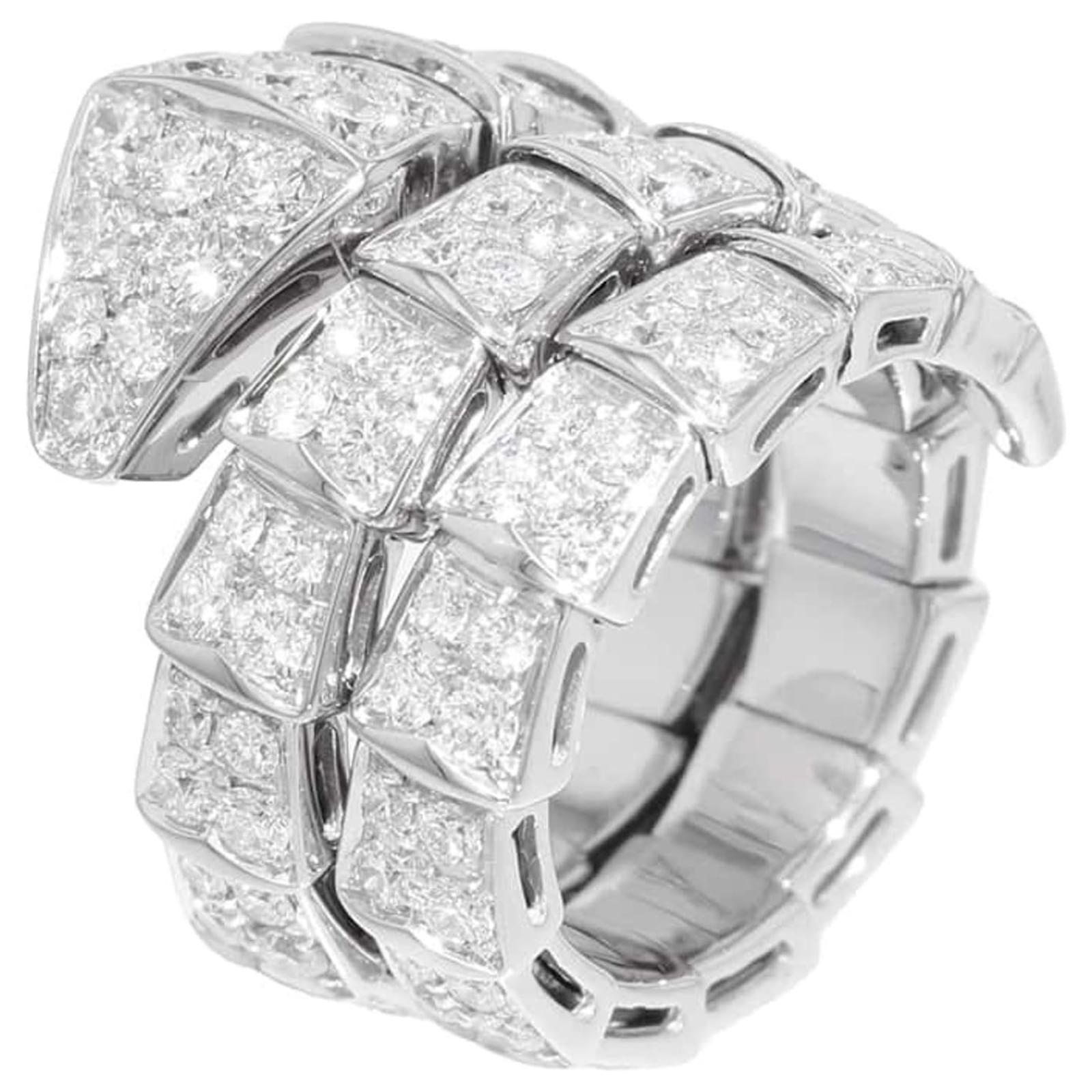 Bulgari Bvlgari Serpenti Viper Diamond Ring Silvery White gold ref ...
