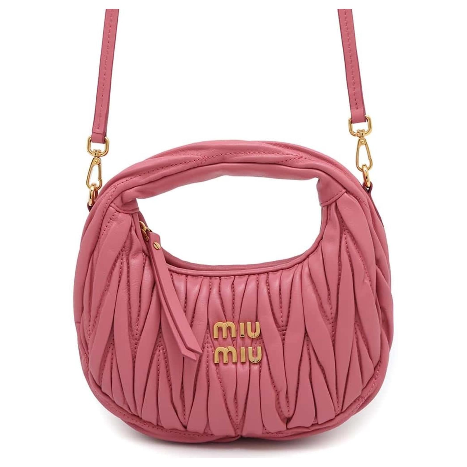 Miu Miu Wonder Matelasse Hobo Bag Pink Leather ref.JC1863235 (Sold ...