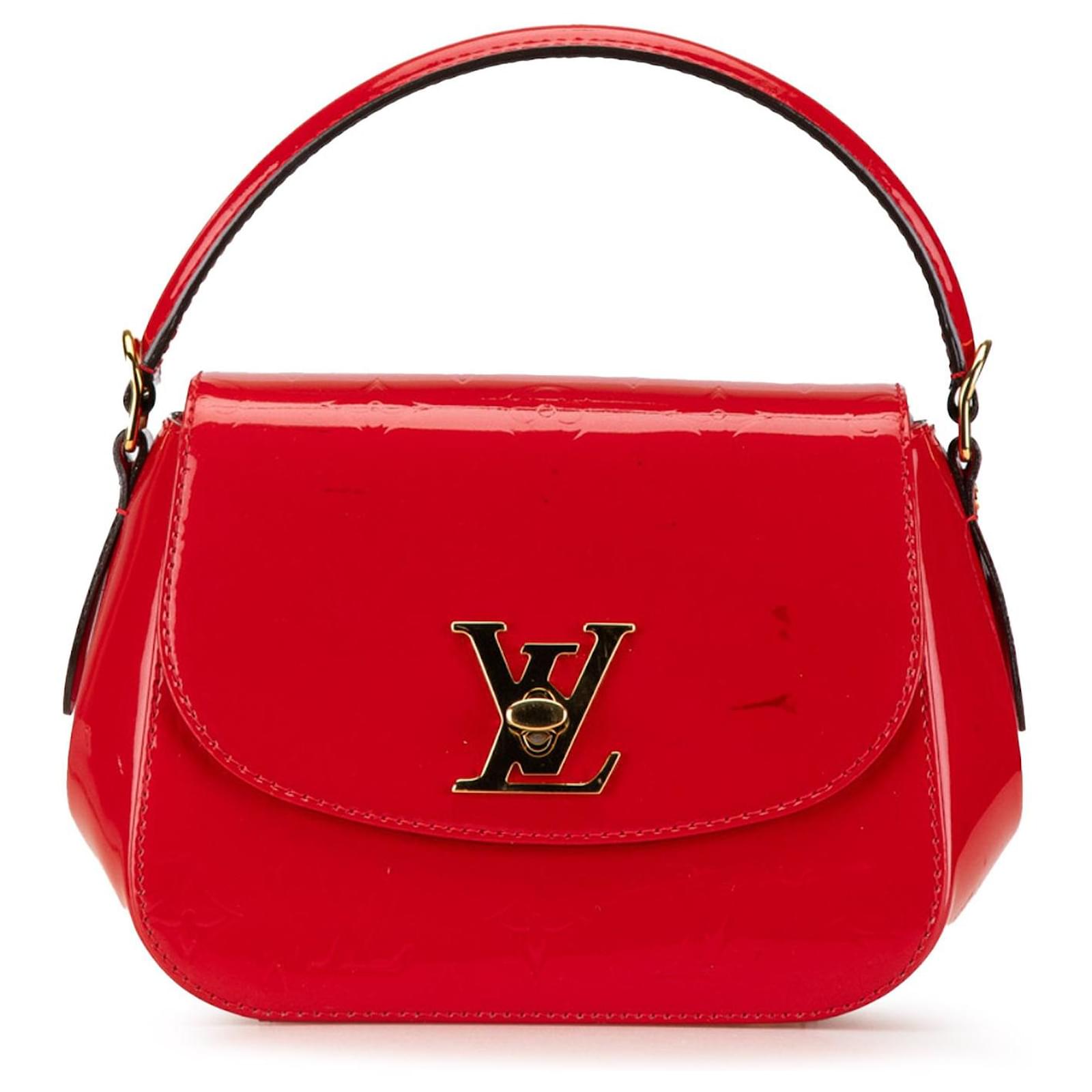 Red Louis Vuitton Monogram Vernis Pasadena Satchel Leather ref.1863511 ...