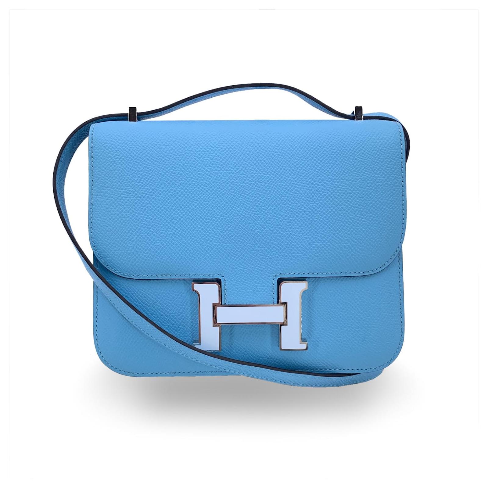Hermès Hermes Light Blue Epsom Leather Constance 18 Shoulder Bag ref ...