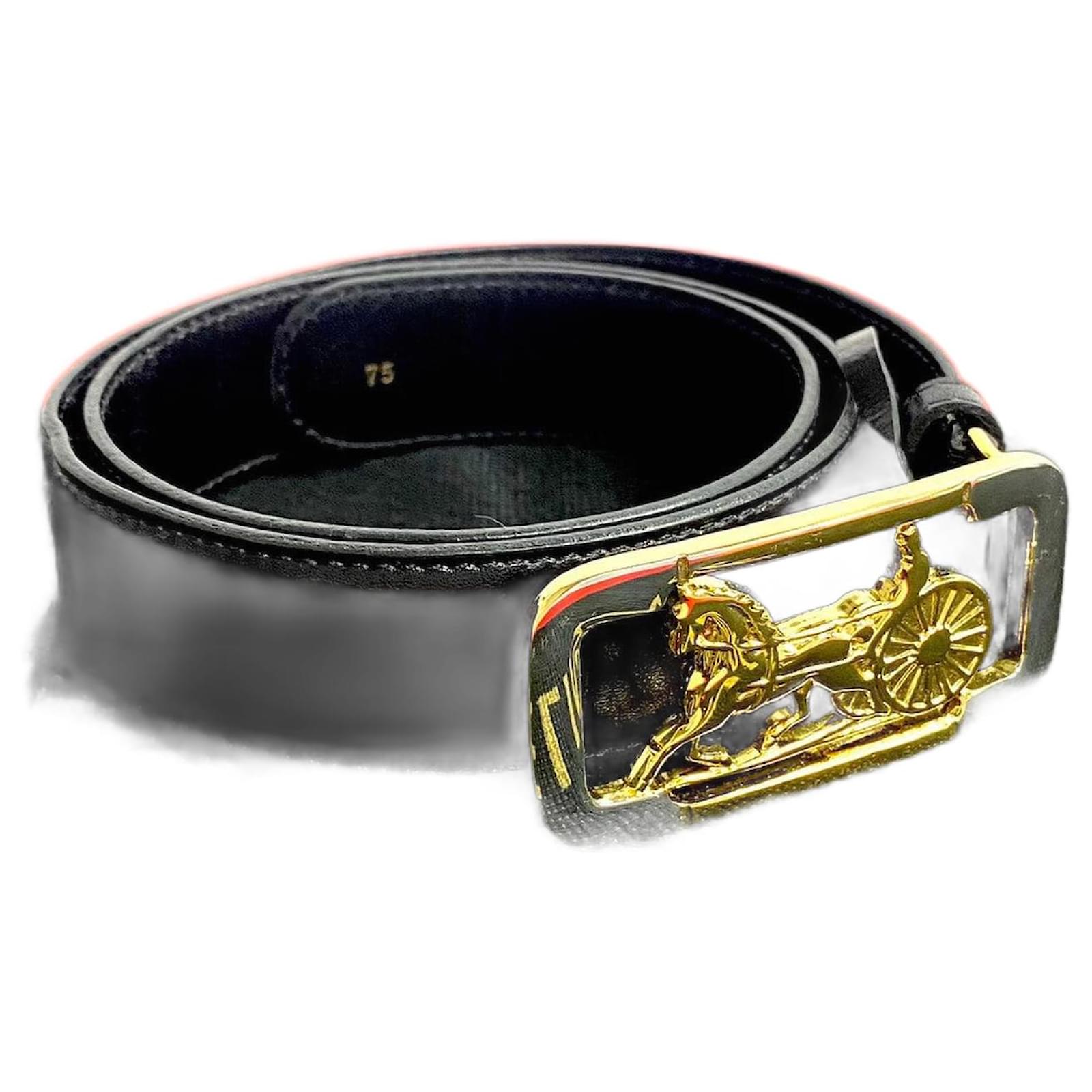 Celine Vintage Leather Belt with Buckle