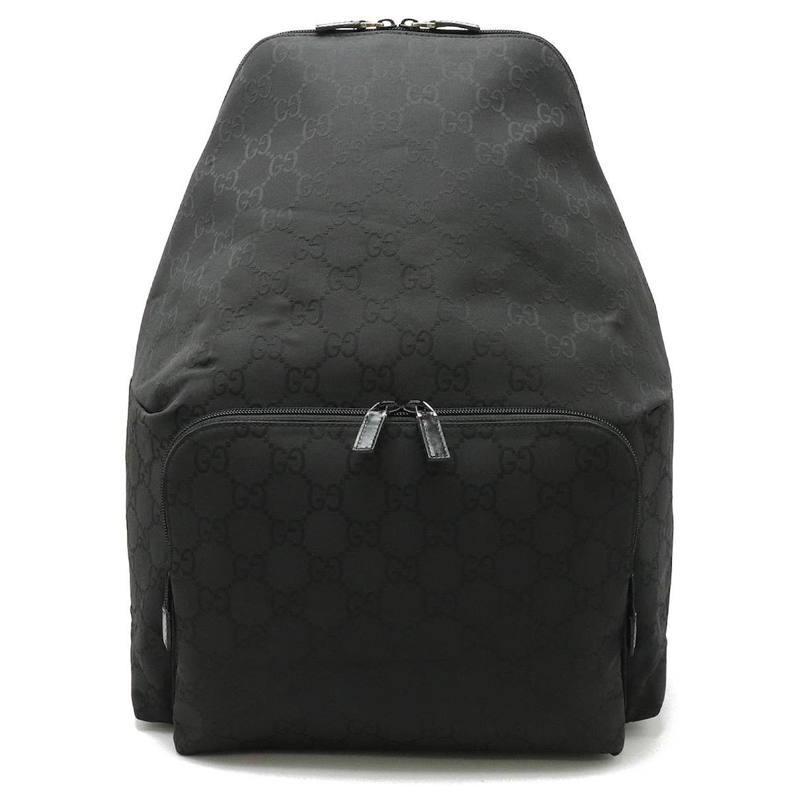 Gucci Nylon Leather Backpack Black Cloth ref.1870607 - Joli Closet