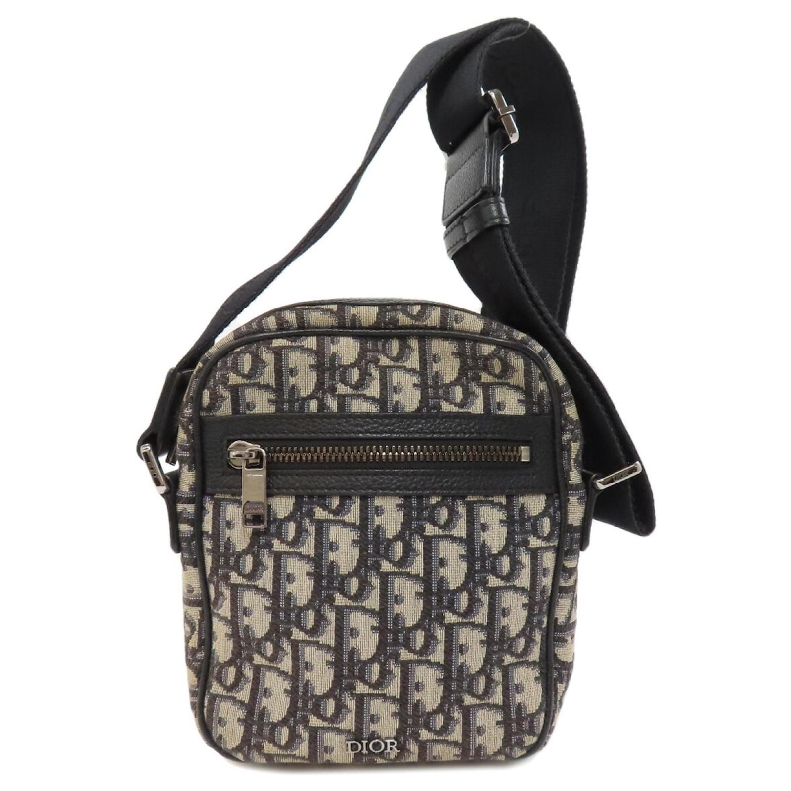 Christian Dior Trotter Pattern Shoulder Bag Black Cloth ref.1873604 ...