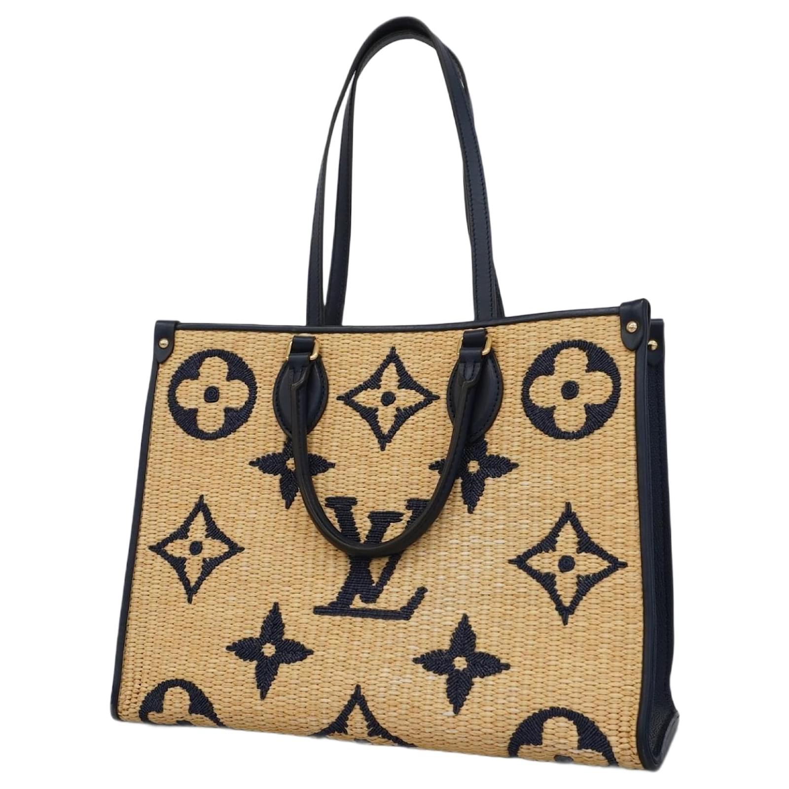 Louis Vuitton Monogram Raffia Giant On The Go MM Tote Bag Blue ref ...