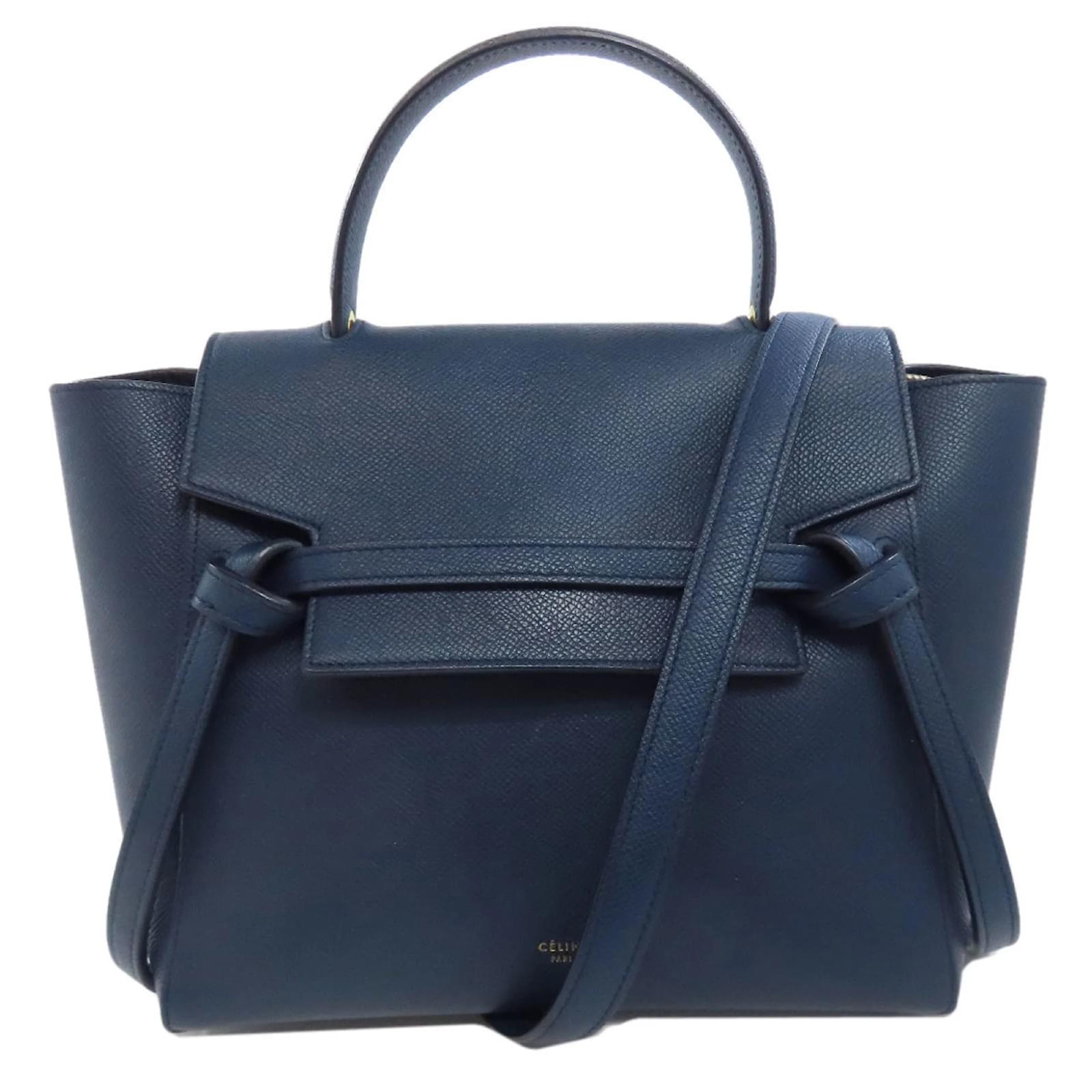 Céline Celine Micro Belt Bag Handbag Navy blue Leather ref.1874441 ...
