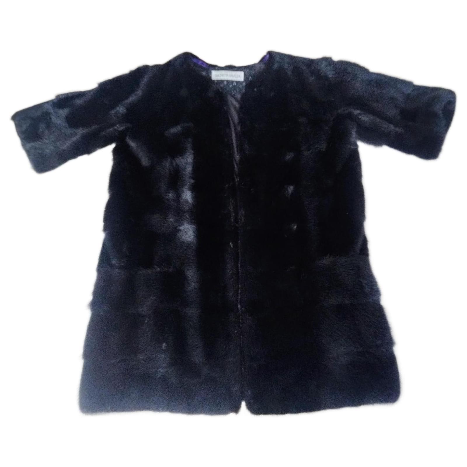 Simonetta Ravizza coat Black Fur ref.1874485 - Joli Closet