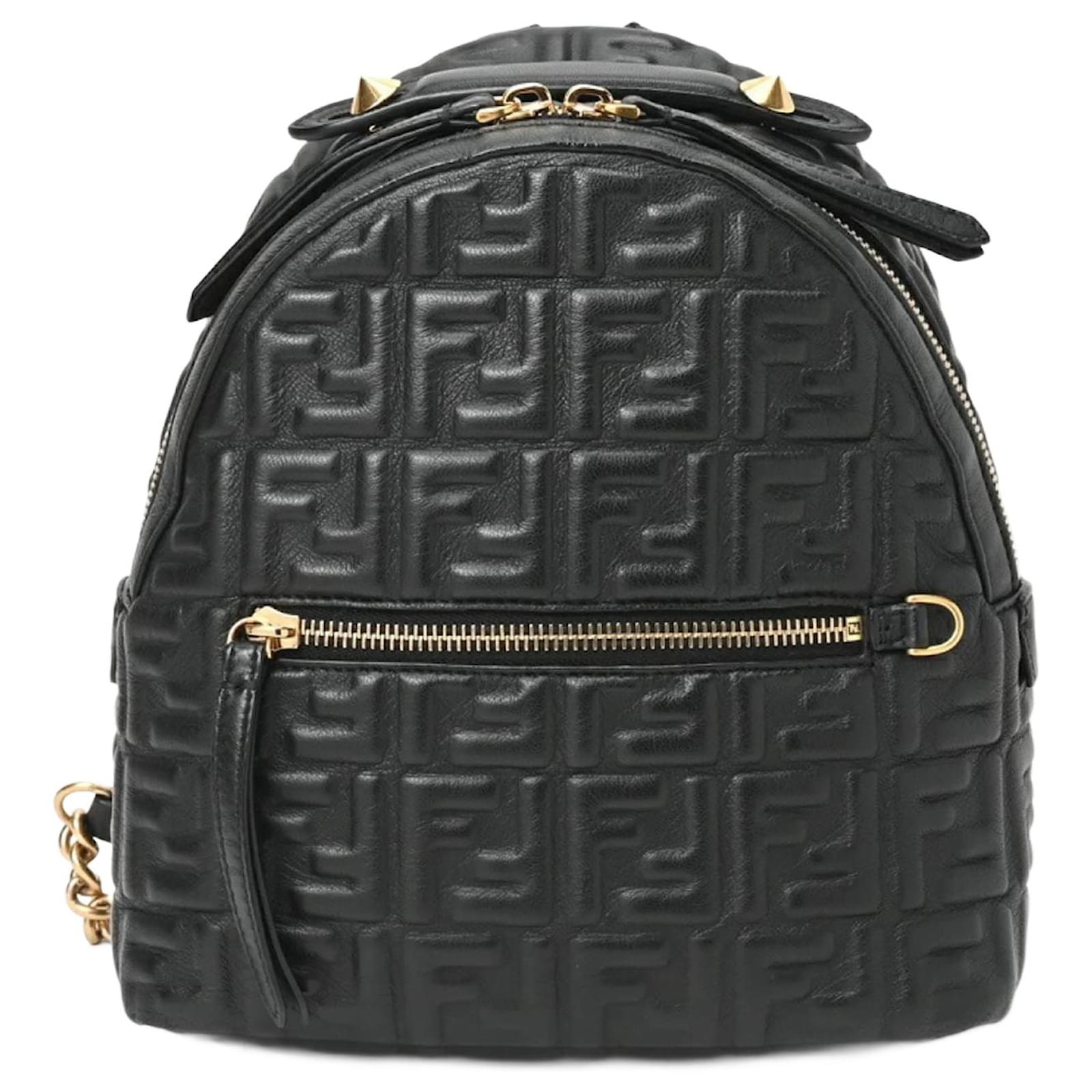 Fendi FF Small Backpack Black Leather ref.1874565 - Joli Closet