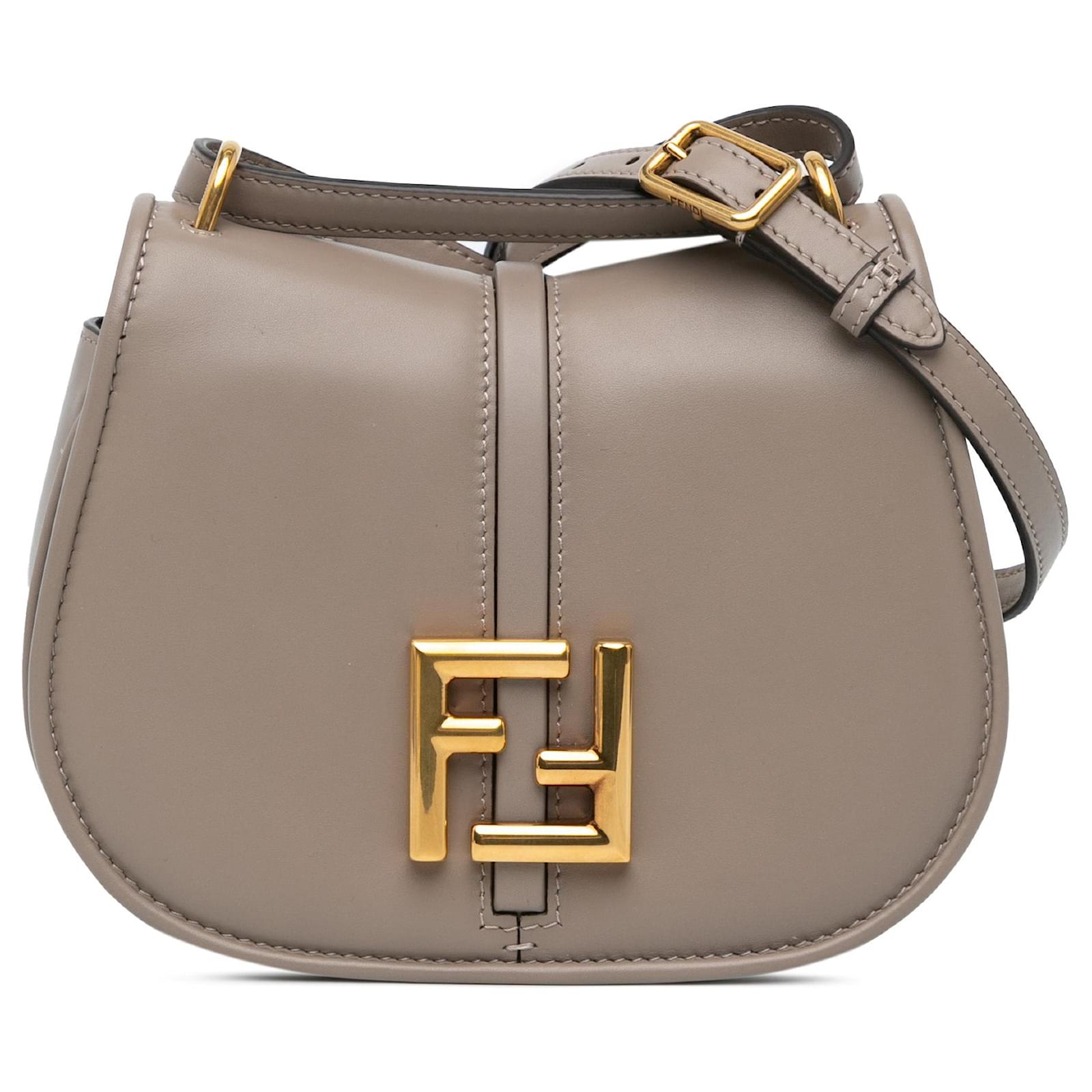 Gray Fendi Mini Leather C’mon Crossbody ref.1874726 - Joli Closet