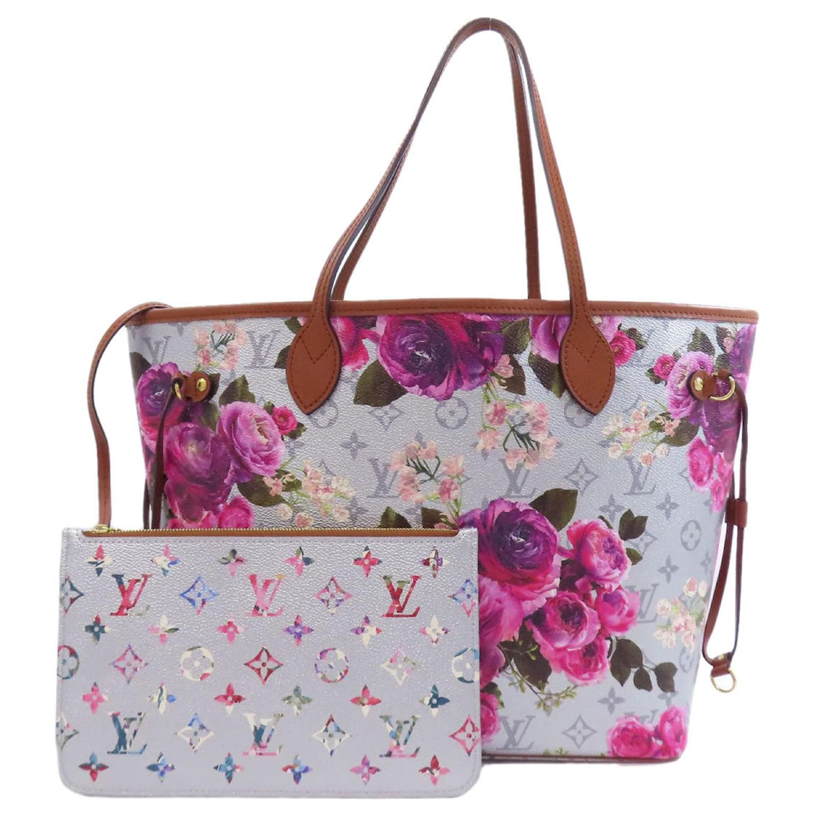 Louis Vuitton Neverfull MM LV Garden Tote Bag Brown Silvery Pink ...