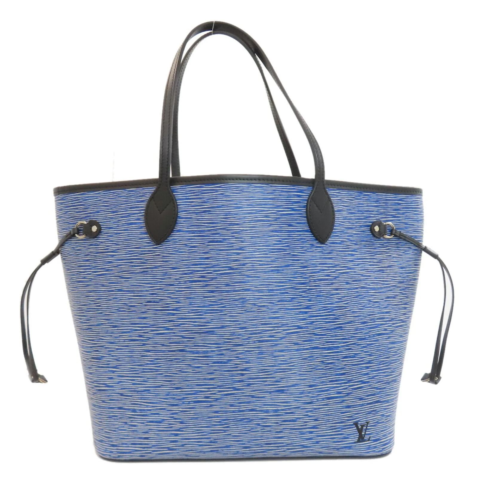 Louis Vuitton Neverfull MM Tote Bag in Epi Denim Blue Leather ref ...