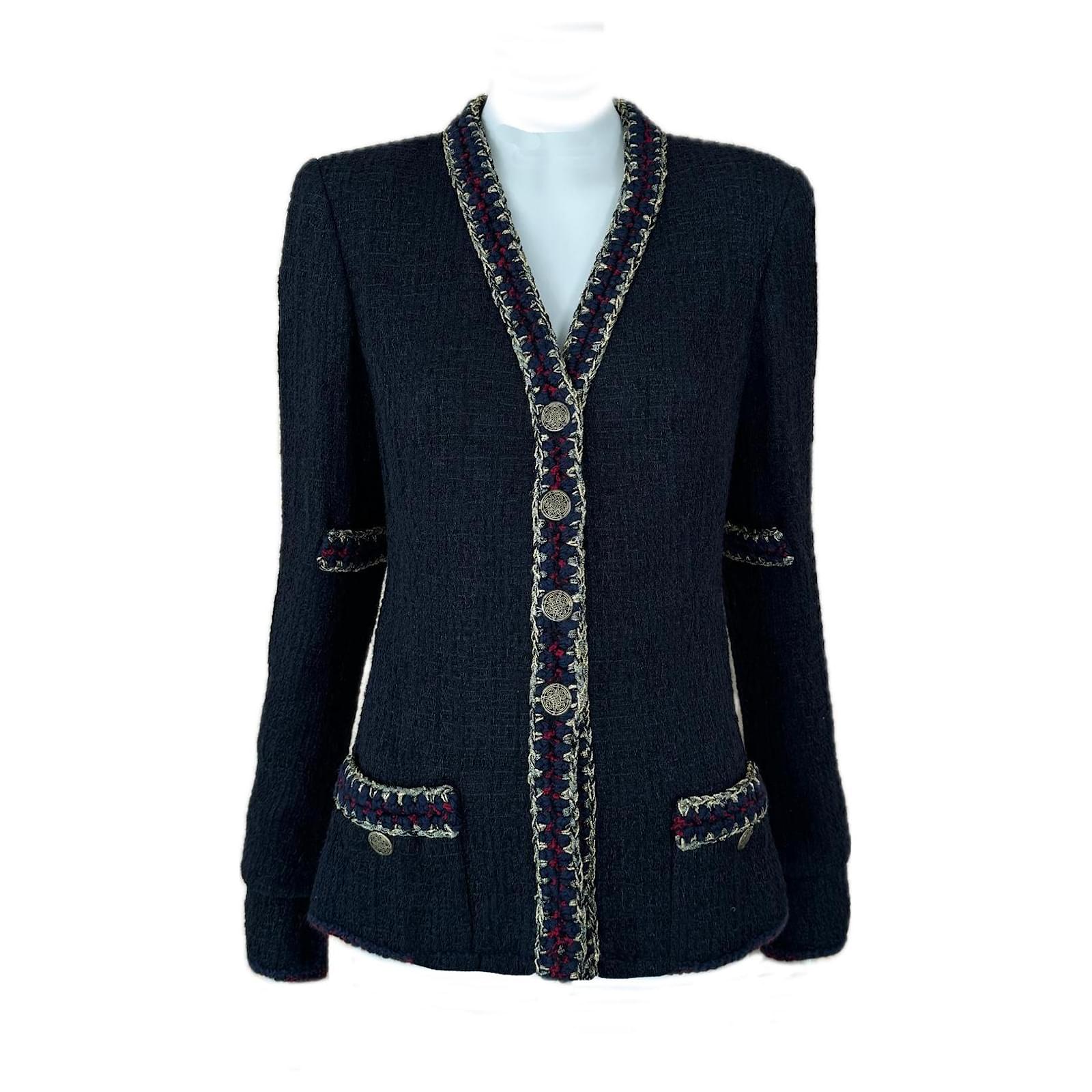Chanel Iconic Paris / Shanghai Black Tweed Jacket ref.1876813 - Joli Closet