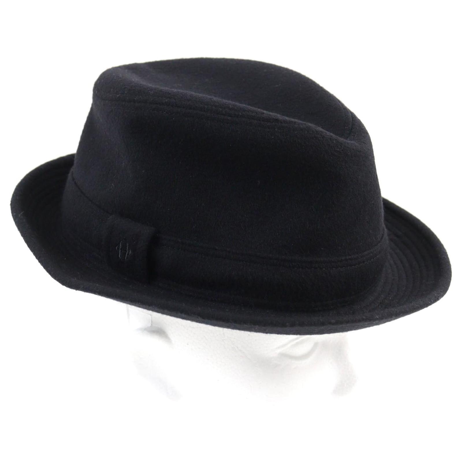 Hermès Hermes Cashmere Fedora Hat Black 59 ref.1880853 - Joli Closet