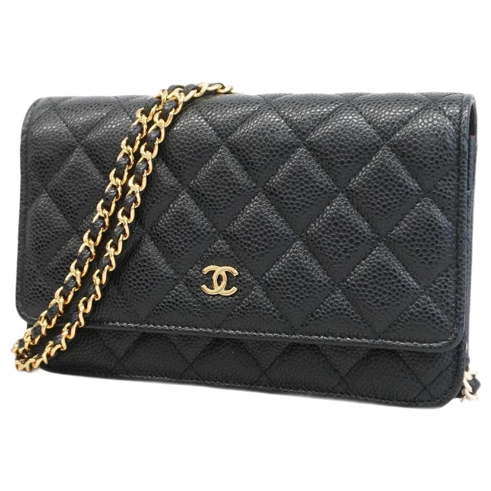 Chanel Black Caviar Leather Shoulder Wallet ref.1882660 - Joli Closet