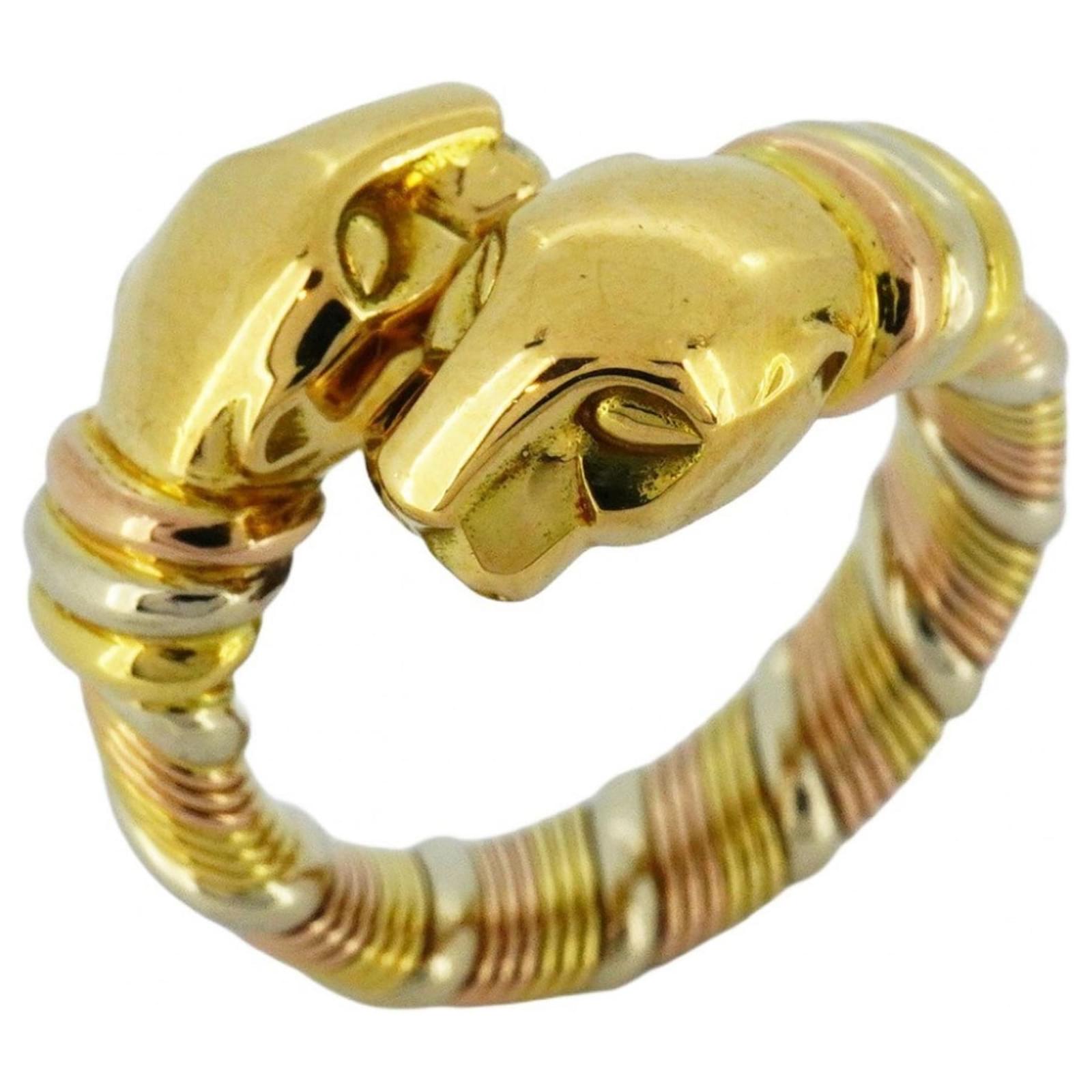 Cartier Panthere Cougar Band Ring White gold Yellow gold Pink gold ref ...