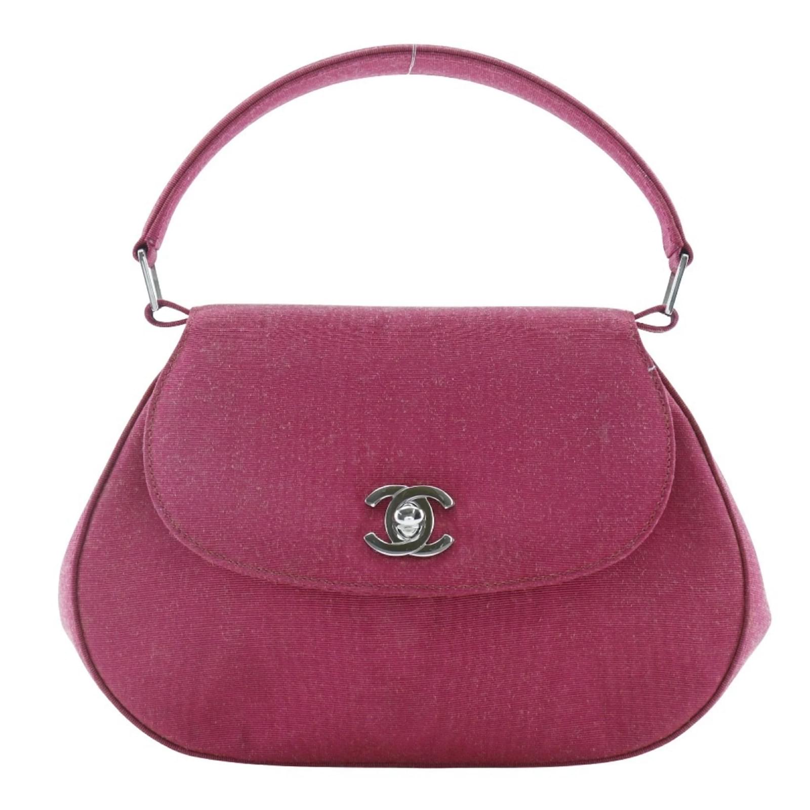 Chanel Coco Handle Handbag Pink Cotton ref.1885122 - Joli Closet