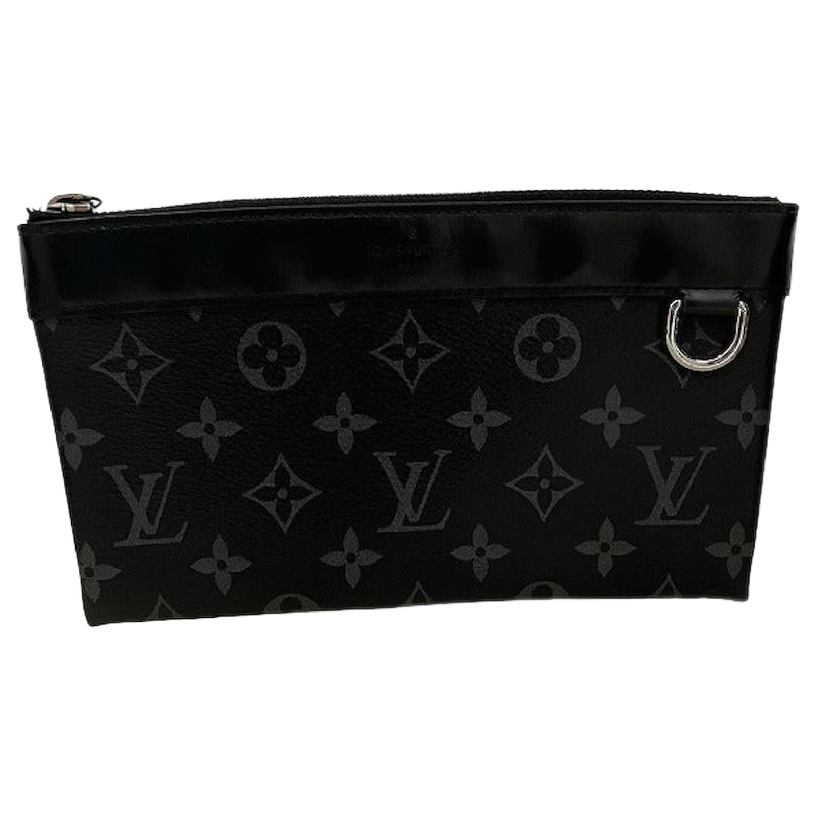 Louis Vuitton Monogram Eclipse Pochette Discovery PM Clutch Black Cloth ...