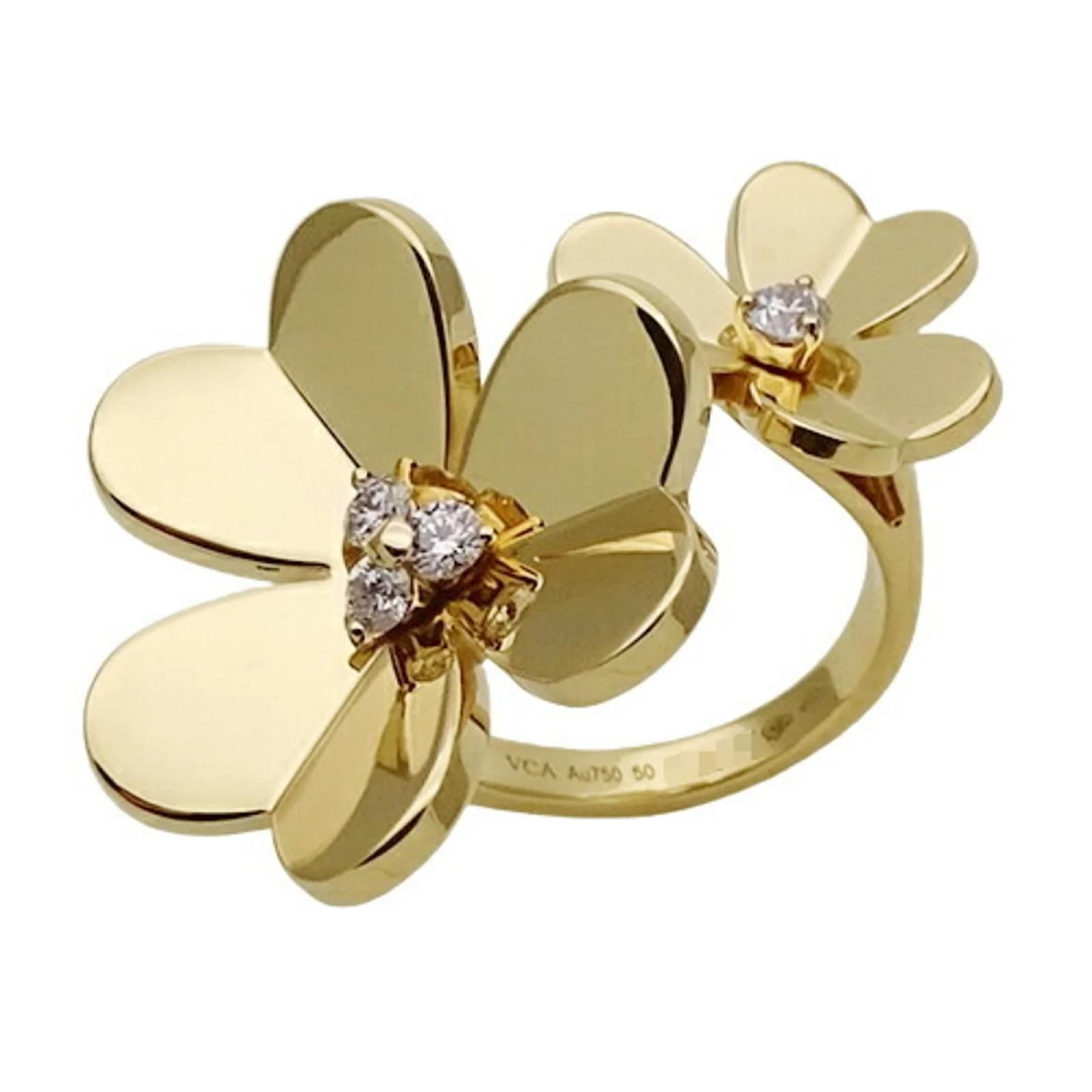 Van Cleef & Arpels Frivole Diamond Band Ring Golden Yellow gold ref ...