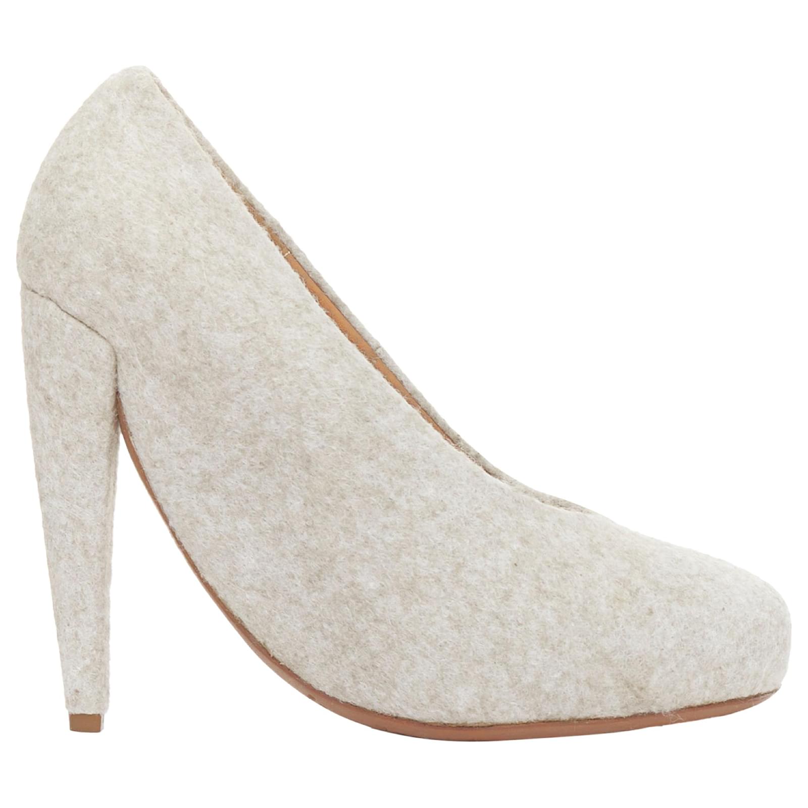 Maison Martin Margiela Maison Margiela Wool Felt Convex Sole High Heel ...