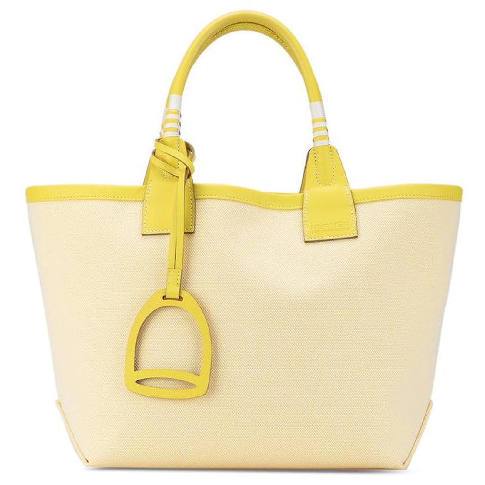 Hermès Hermes Steeple 25 Yellow Handbag Cloth ref.1896350 - Joli Closet