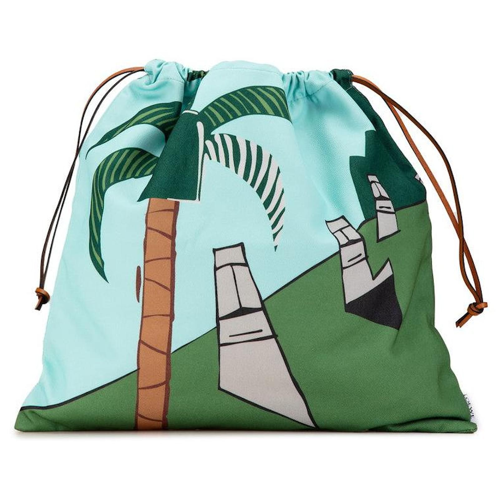 Loewe Canvas Leather Drawstring Handbag Blue Cloth ref.1896616 - Joli ...