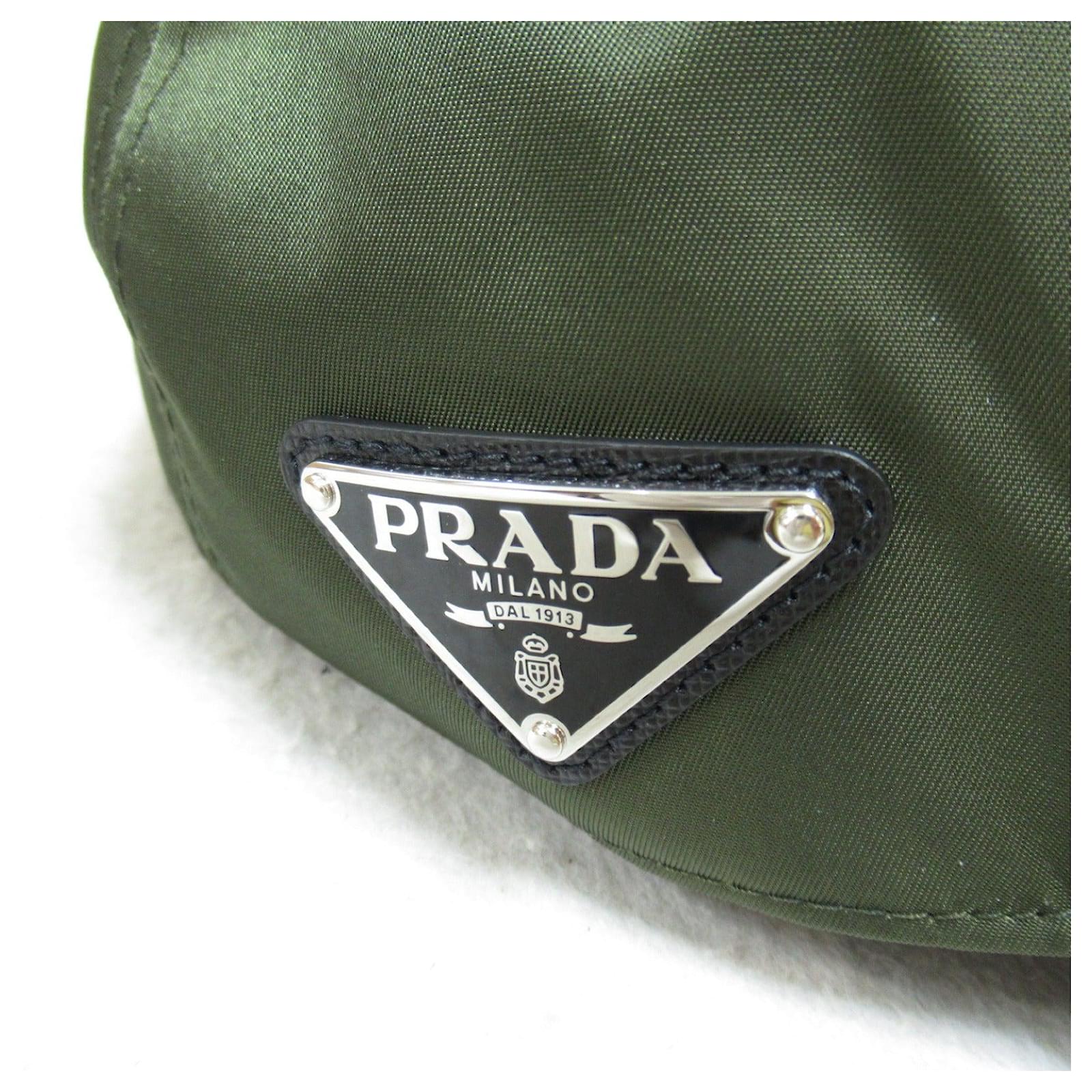 Prada Polyamide Cap Hat Unisex Khaki Green Plastic ref.1898717 - Joli ...