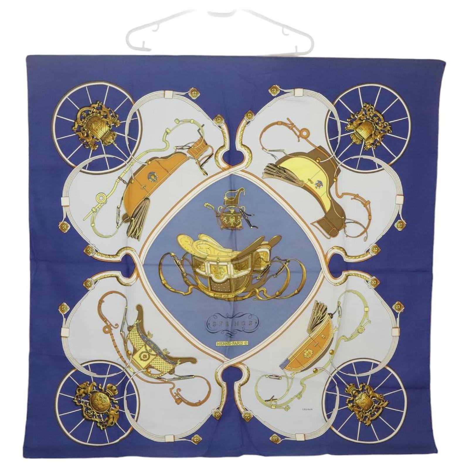 Hermès HERMES Carre 90 Scarf ""SPRINGS"" Silk Blue Light Blue Auth ...