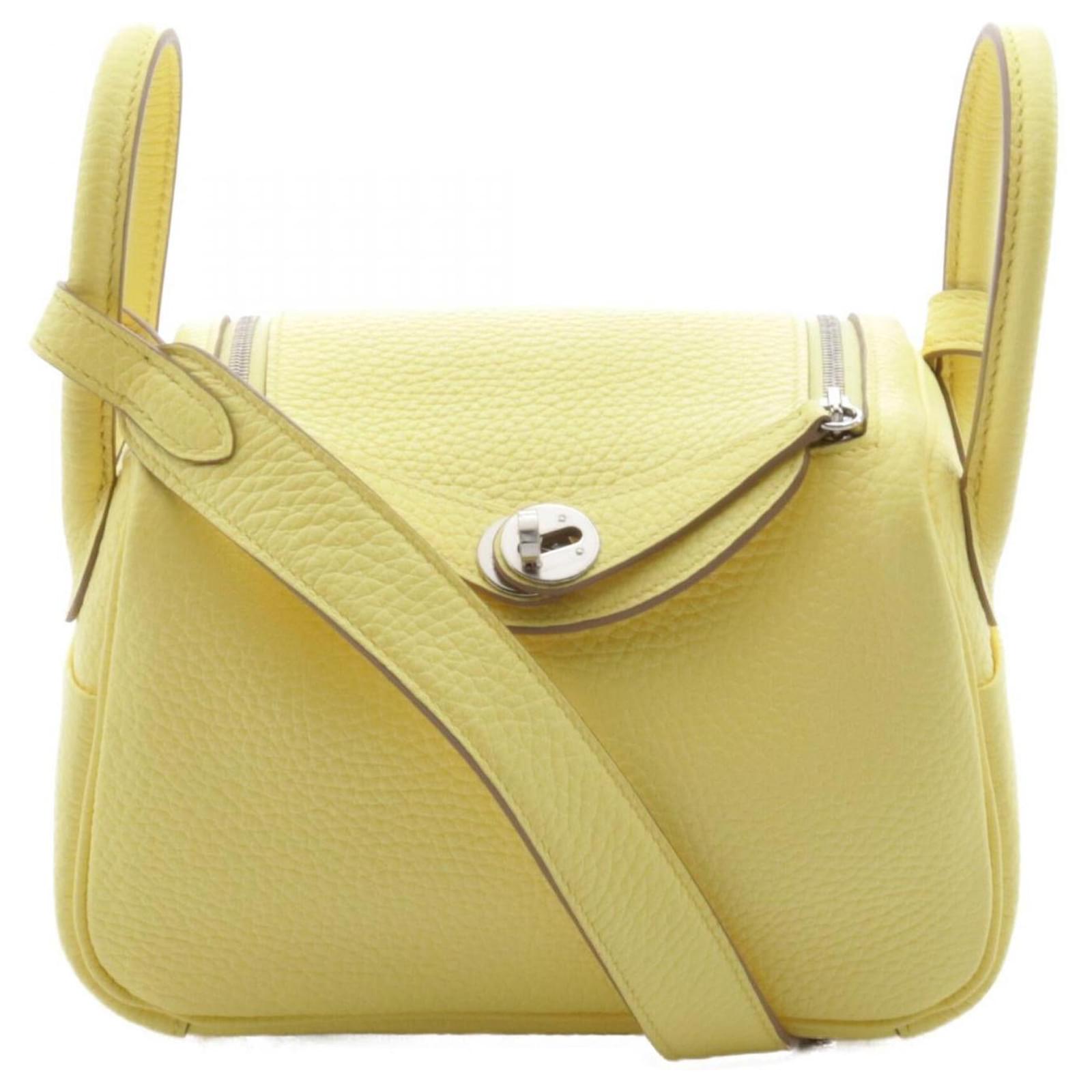 Hermès Hermes Lindy Mini Shoulder Bag Yellow Leather ref.1901095 - Joli ...