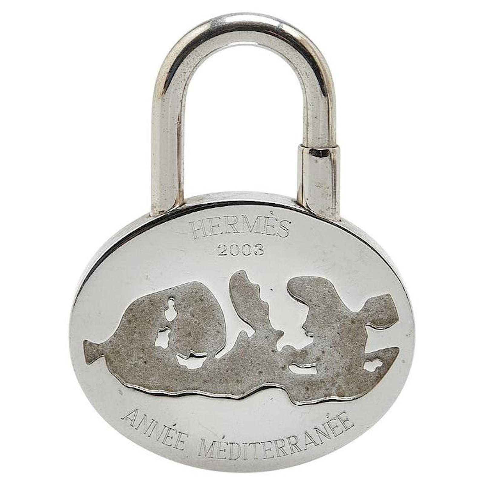 Hermès Hermes Silver Metal Padlock Pendant Silvery Metallic ref.1901369 ...
