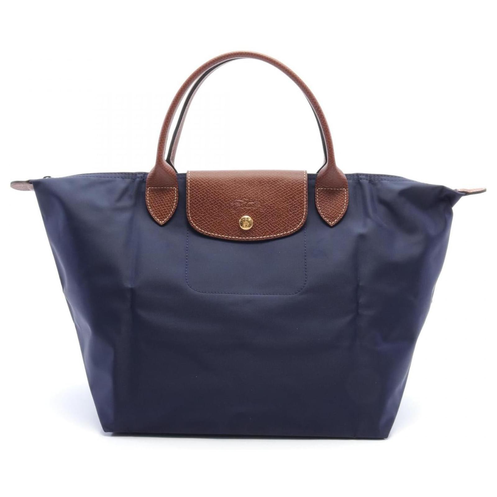 Longchamp Le Pliage Original M Tote Bag Nylon Leather Blue Cloth ref ...