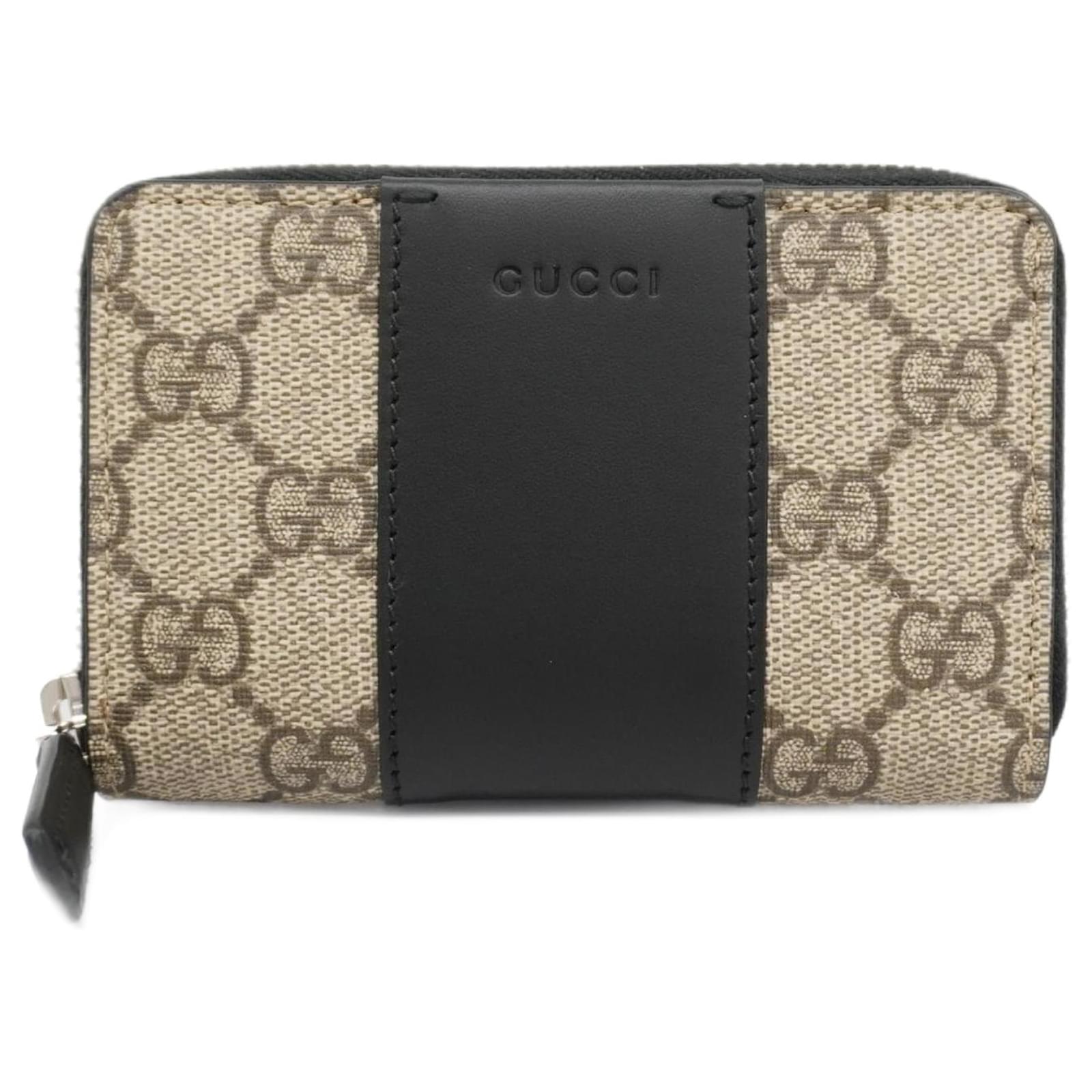 Gucci GG Supreme Coin Purse Brown Black Plastic ref.1911520 - Joli Closet