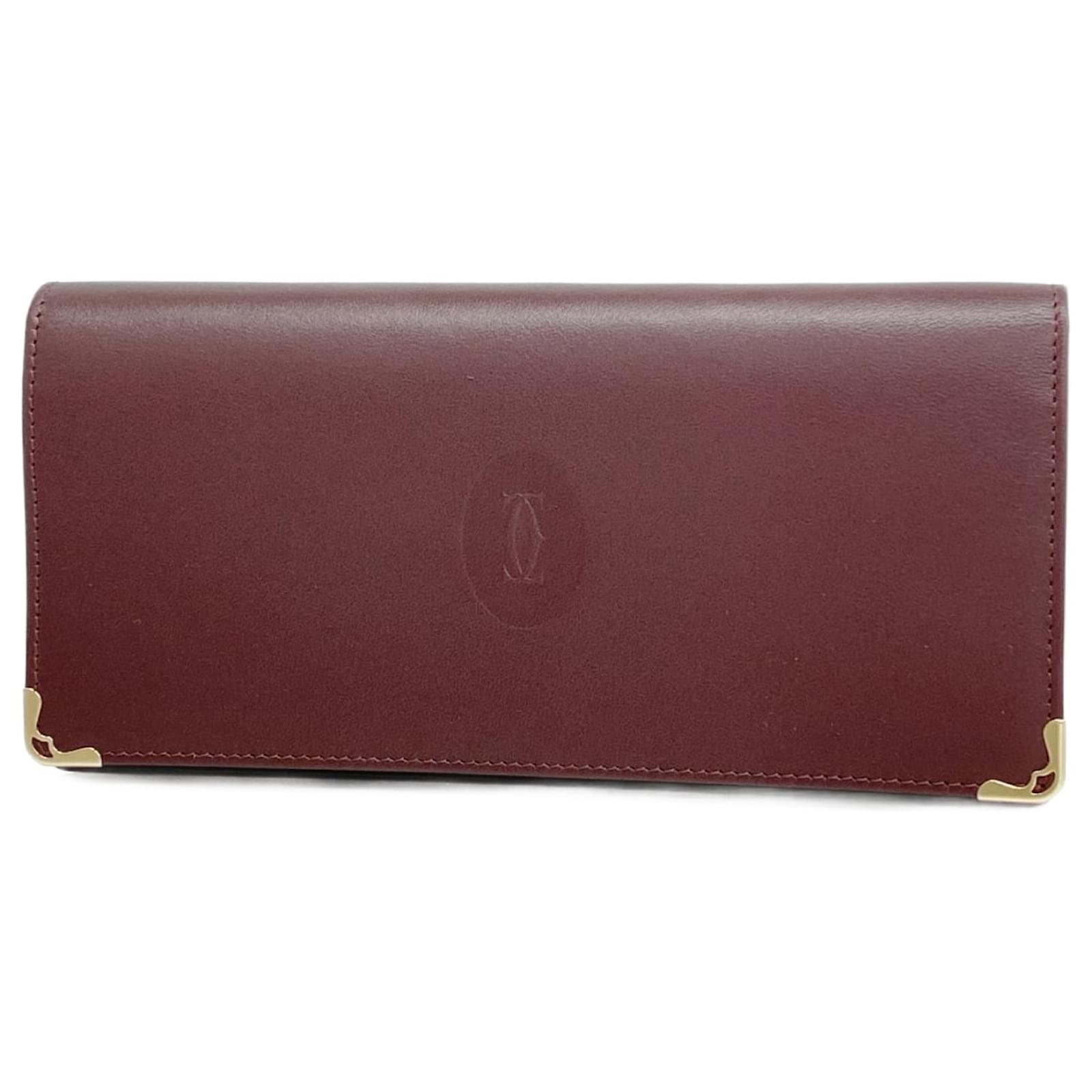 Cartier Long Wallet in Bordeaux Leather Dark red ref.1911539 - Joli Closet