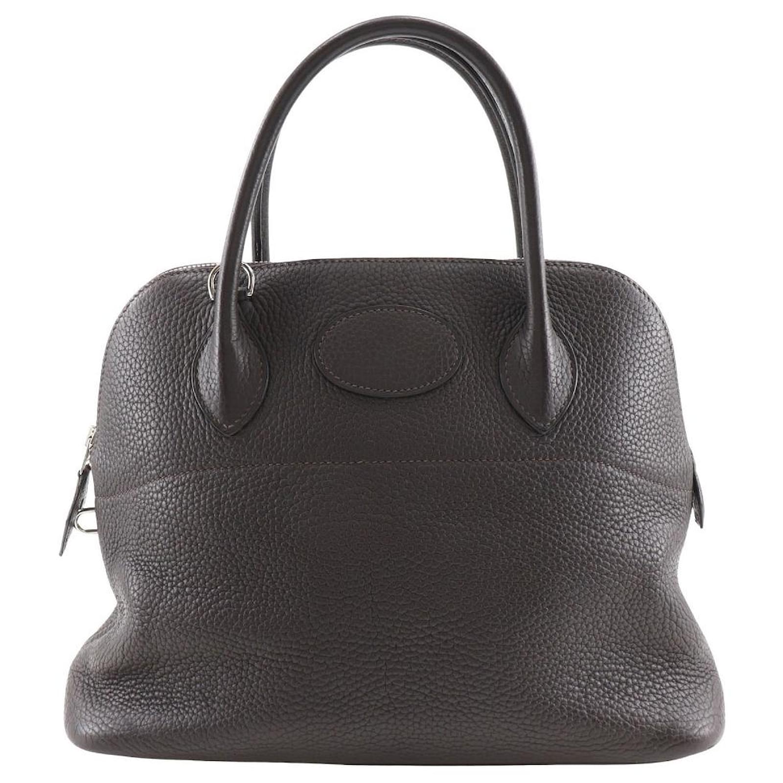 Hermès Hermes Bolide 31 Handbag Brown Damier ebene Leather ref.1915125 ...