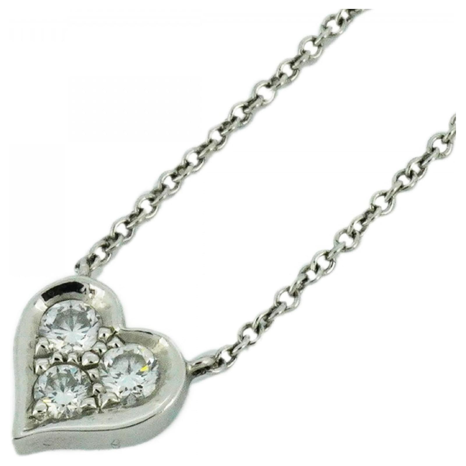 Tiffany & Co Tiffany Sentimental Heart Necklace in Platinum and Diamond ...