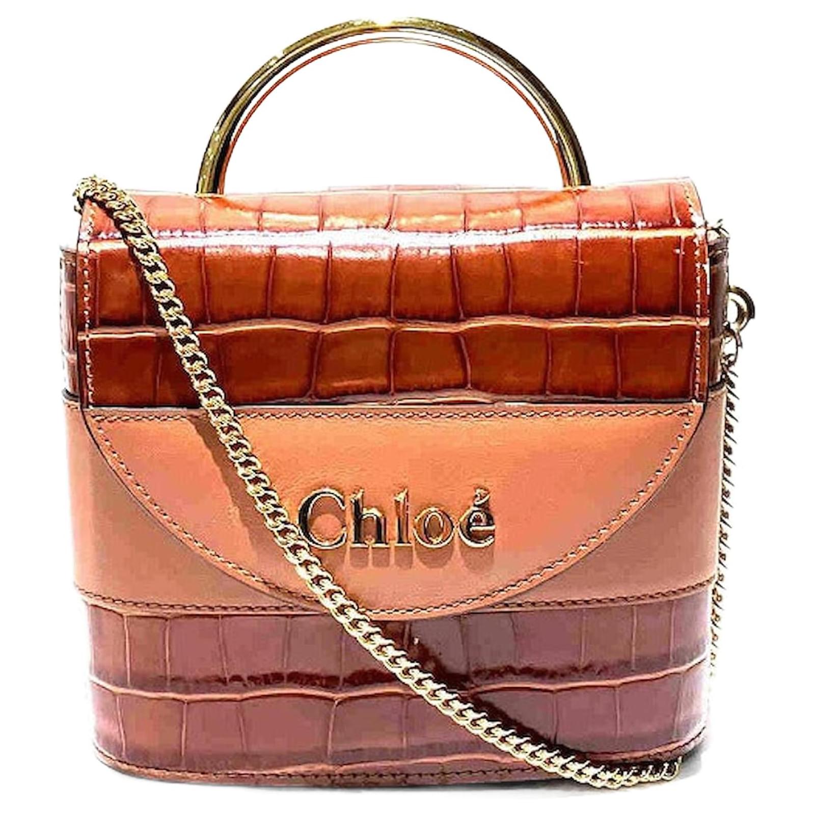 Chloé Chloe Aby Lock Small Handbag CHC19WS220 Brown Leather ref.1920593 ...