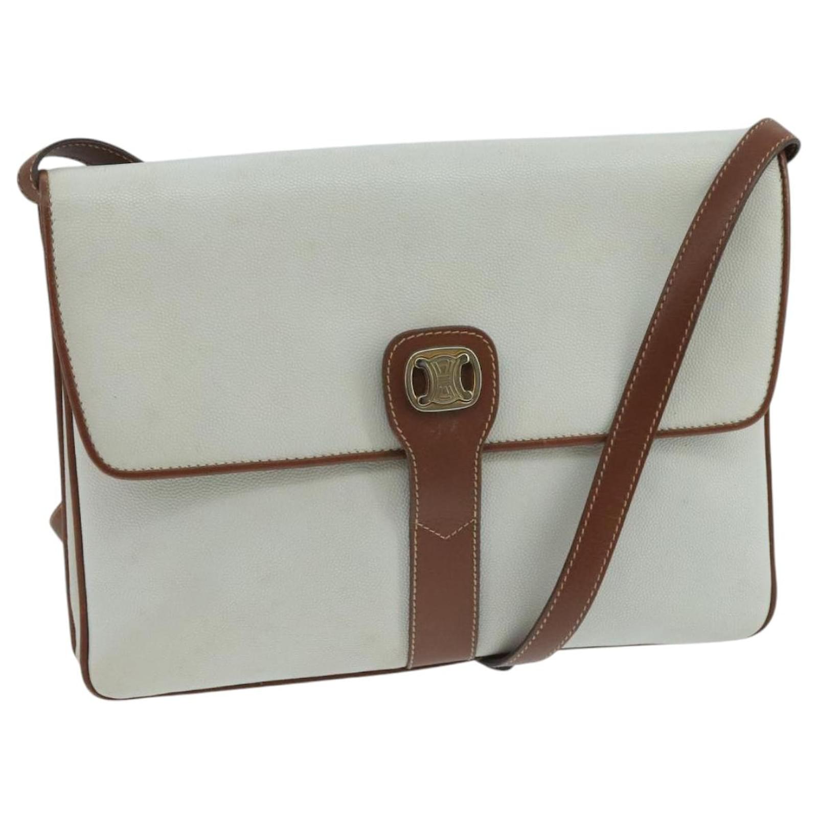 Céline CELINE Shoulder Bag Leather White Auth 104107 ref.1923805 - Joli ...