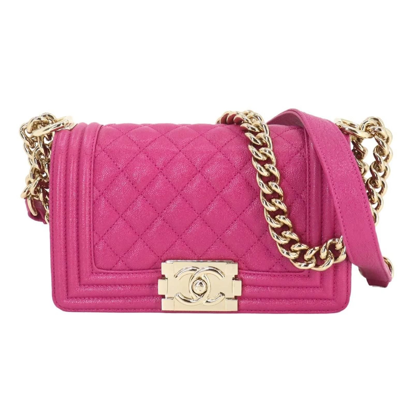 Chanel Boy Chanel Small Chain Shoulder Bag Pink Leather ref.JC1927100 ...