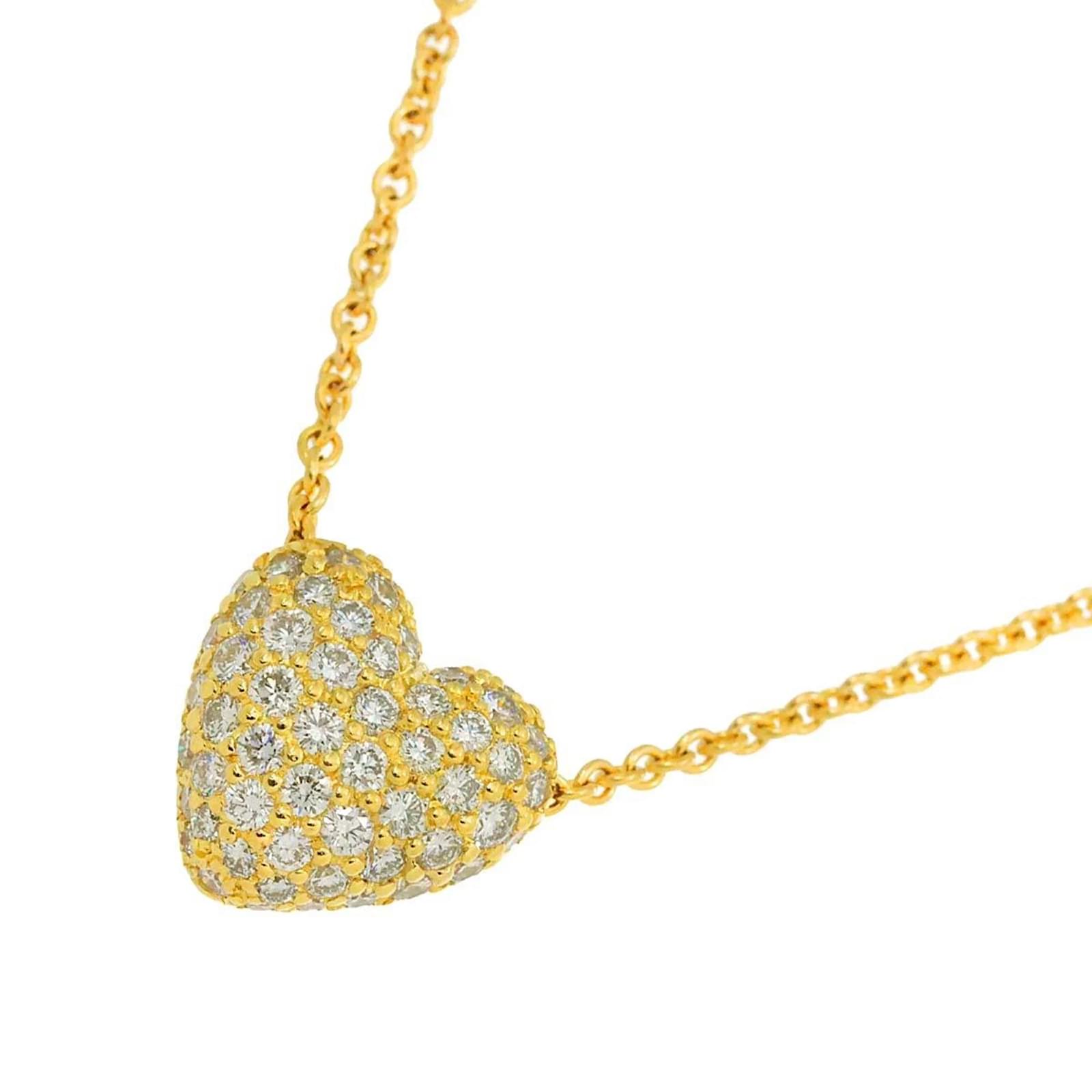 Van Cleef & Arpels Heart Diamond Necklace Golden Yellow gold ref ...