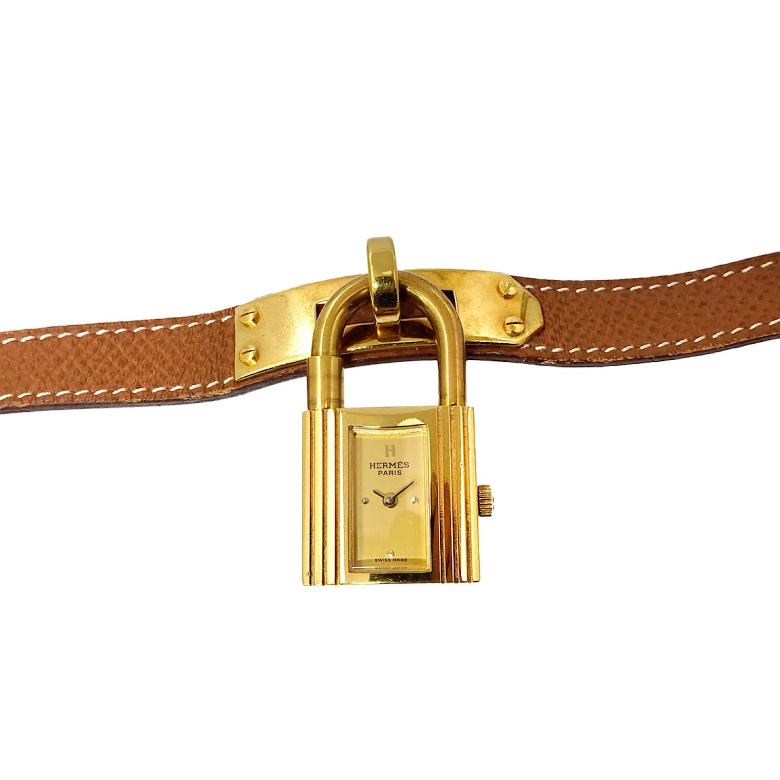 Hermès Hermes Kelly Watch Ladies Gold Brown Quartz Padlock ref.1928097 ...