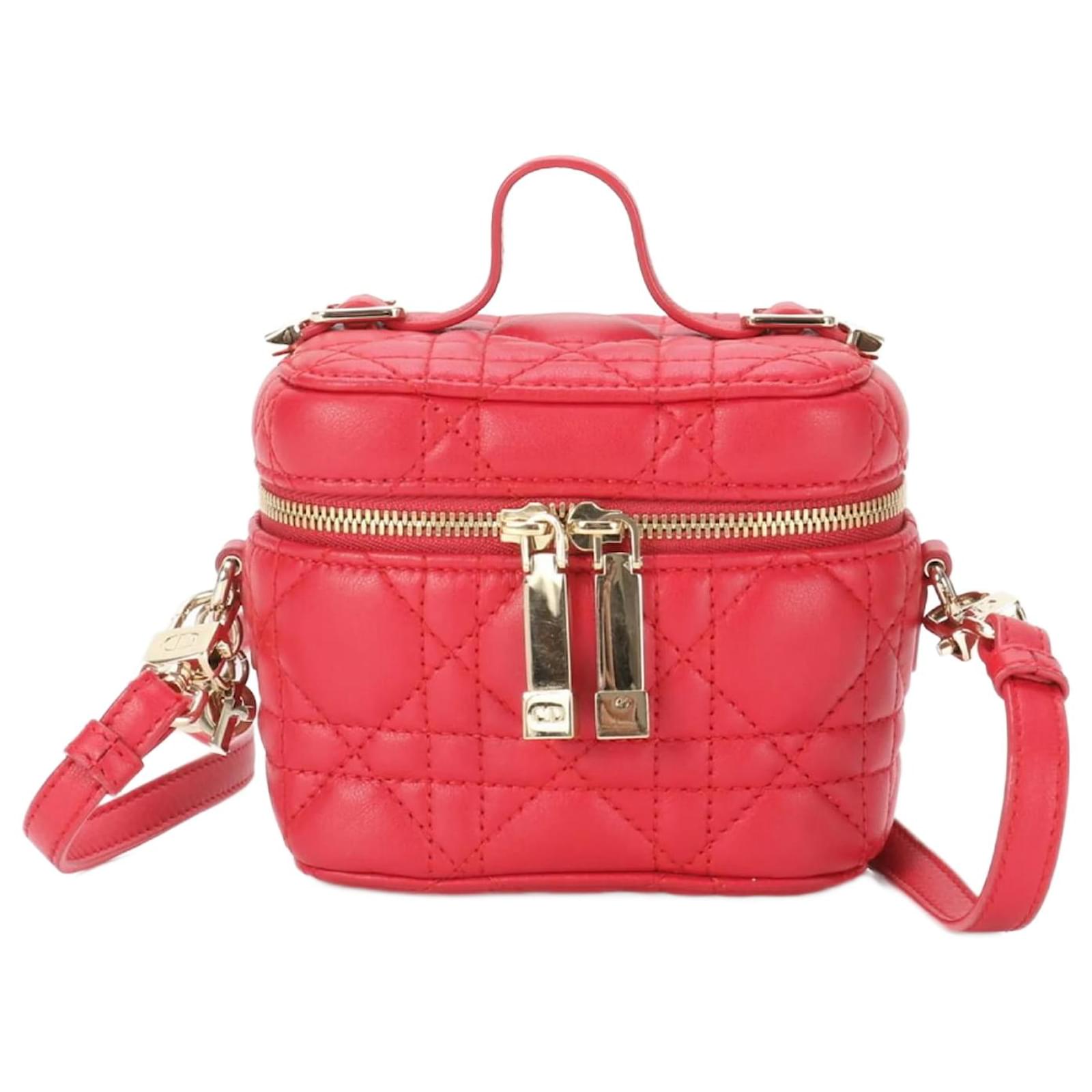 Christian Dior Cannage Micro Vanity Leather Shoulder Bag Red ref ...