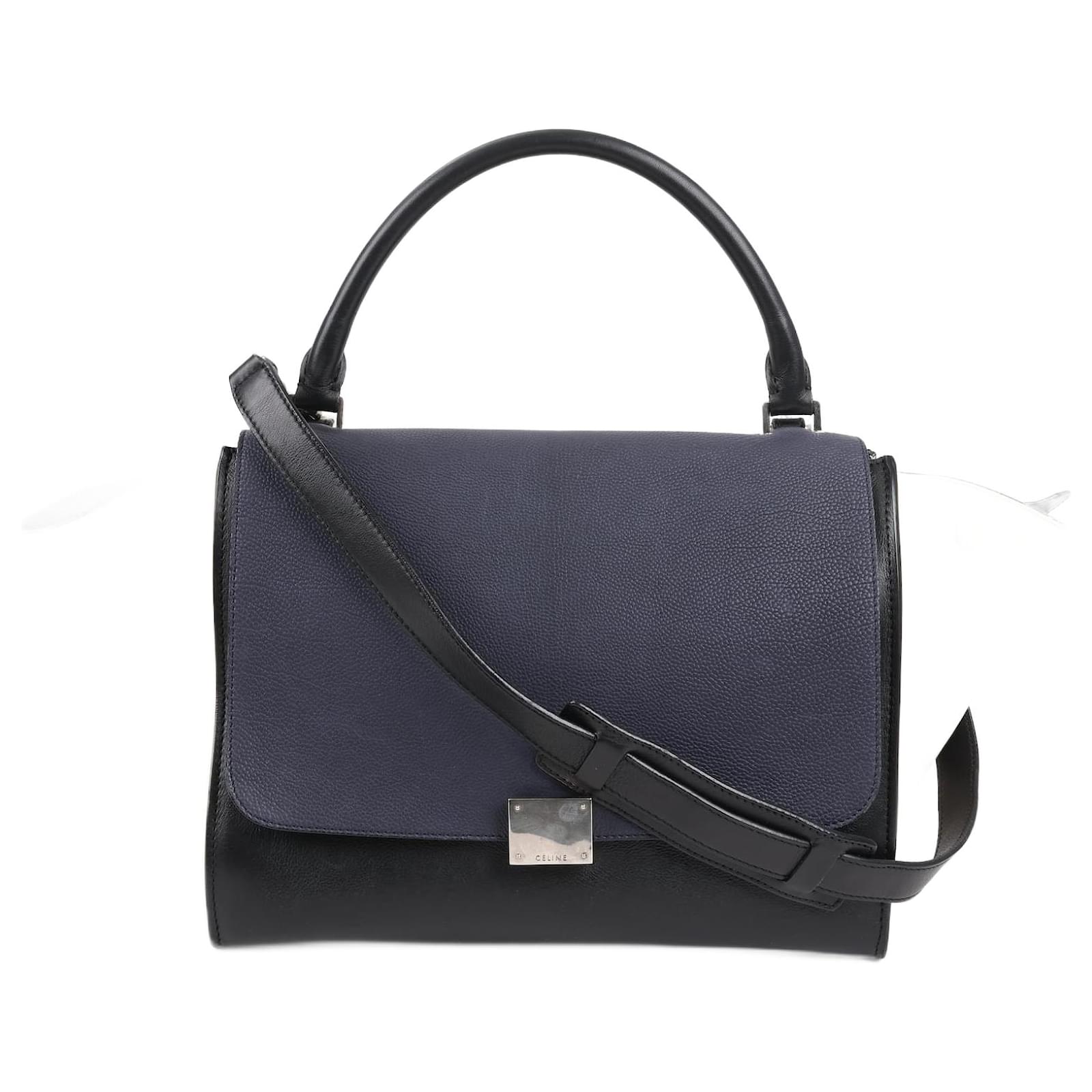Céline CELINE Trapeze Smooth and Grained Calfskin Medium Bi-Color ...