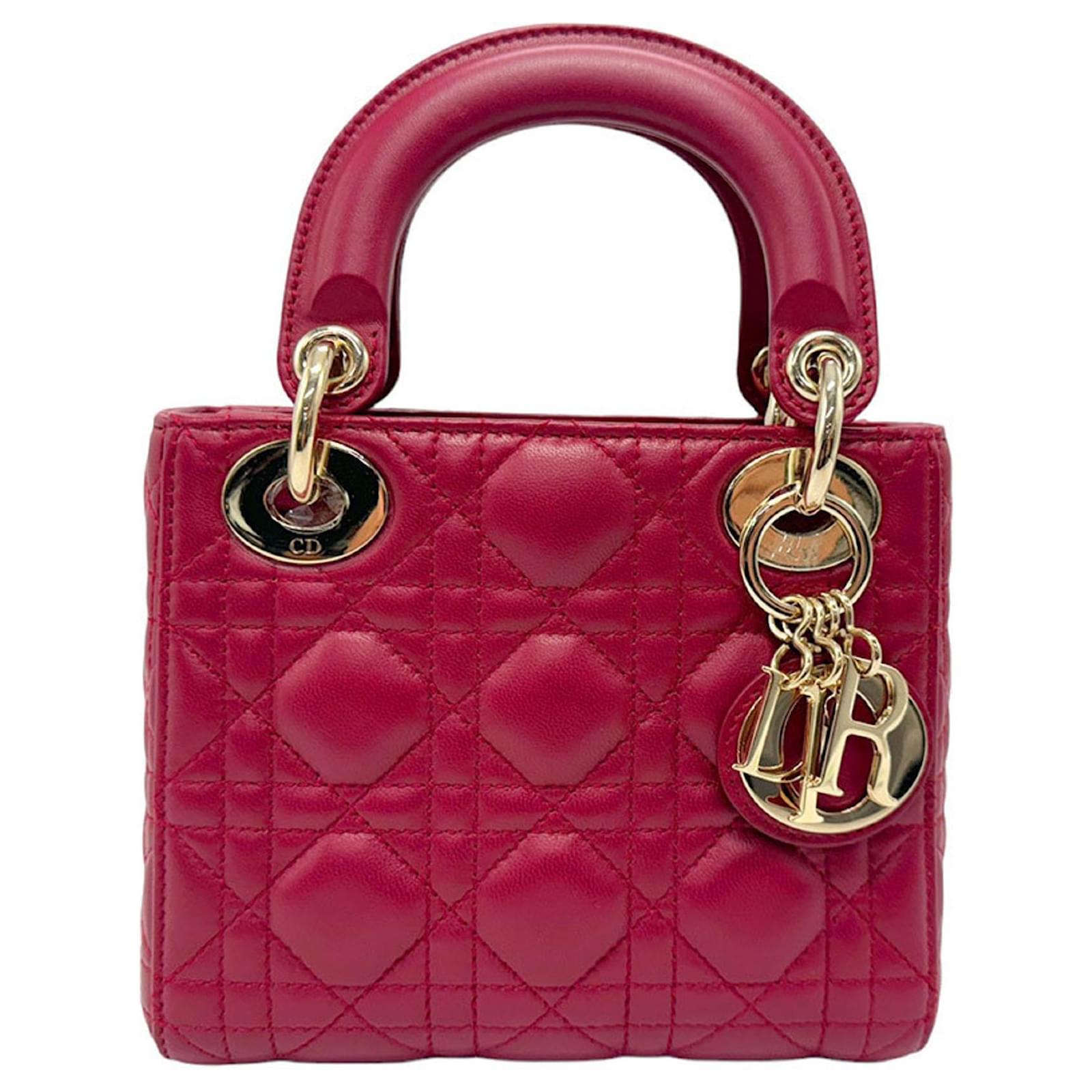 Dior Lady Dior Dark red Leather ref.1931811 - Joli Closet
