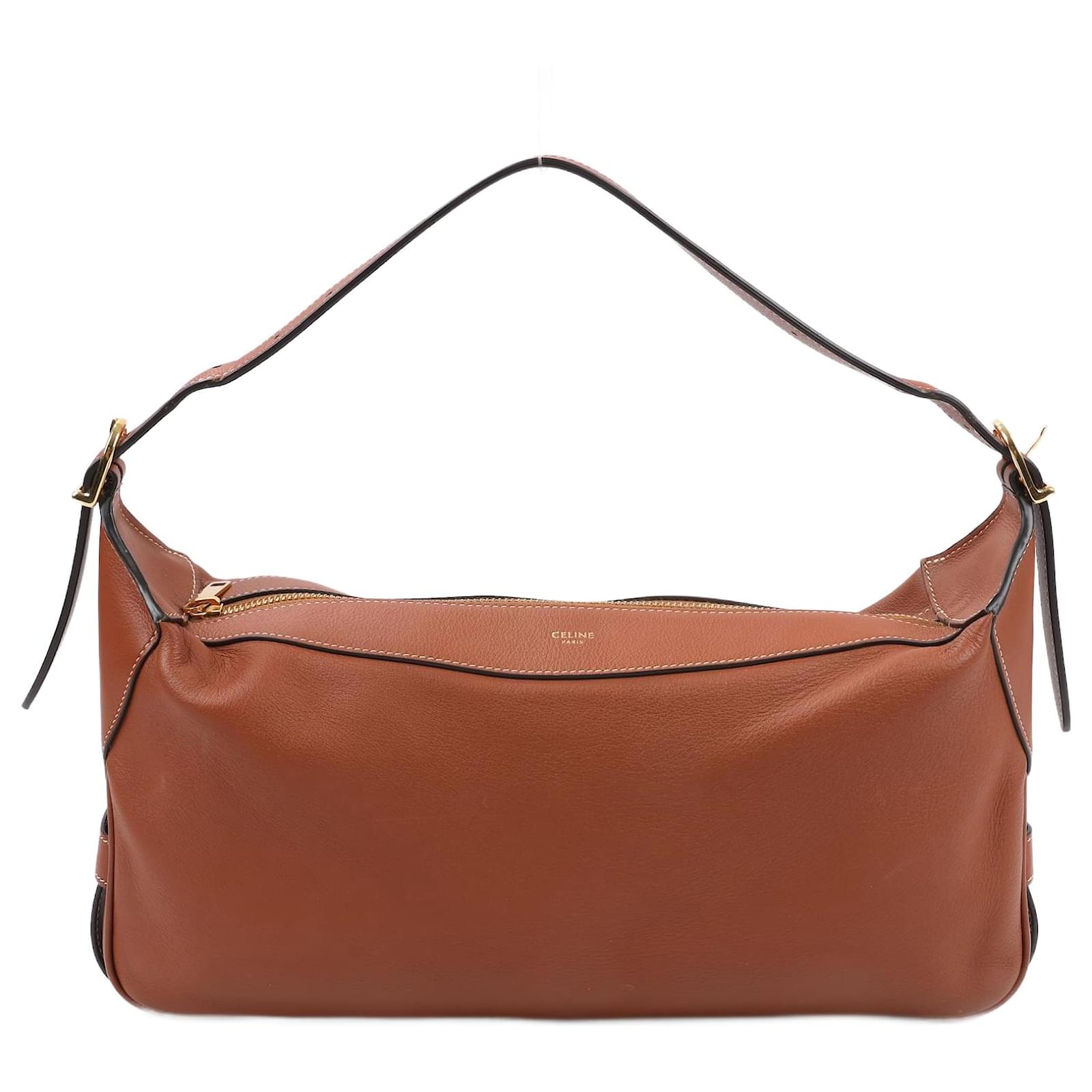 Céline CELINE Supple Calfskin Medium Romy Shoulder Bag in Brown Leather ...