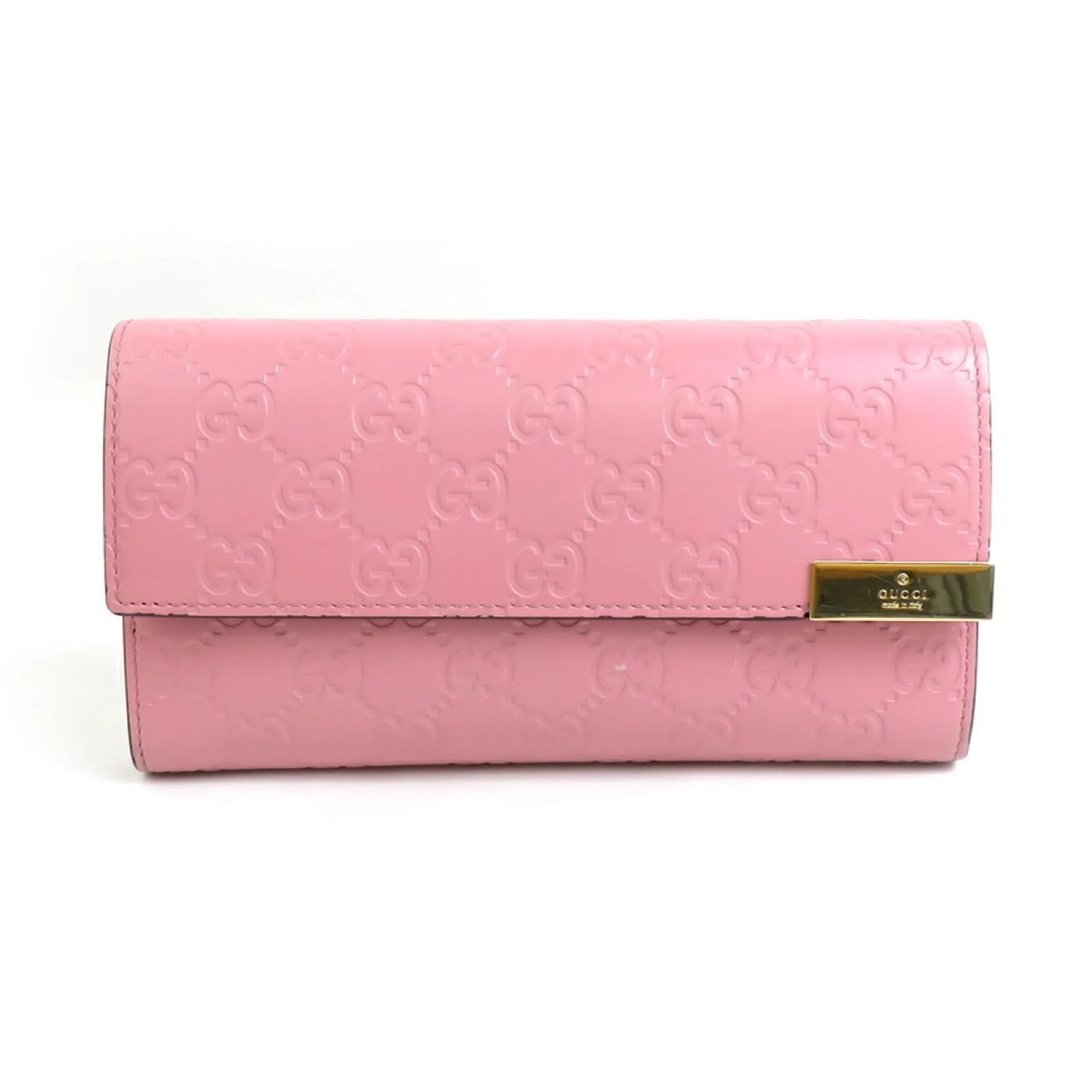 Gucci Pink Leather Long Wallet ref.1939923 - Joli Closet