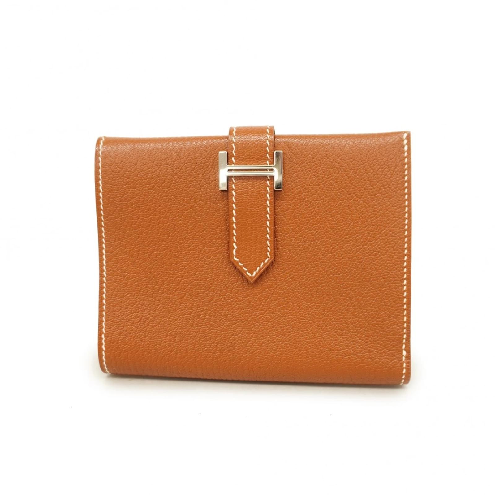 Hermès Hermes Bearn Compact Wallet in Gold Golden Diamond ref.1940019 ...