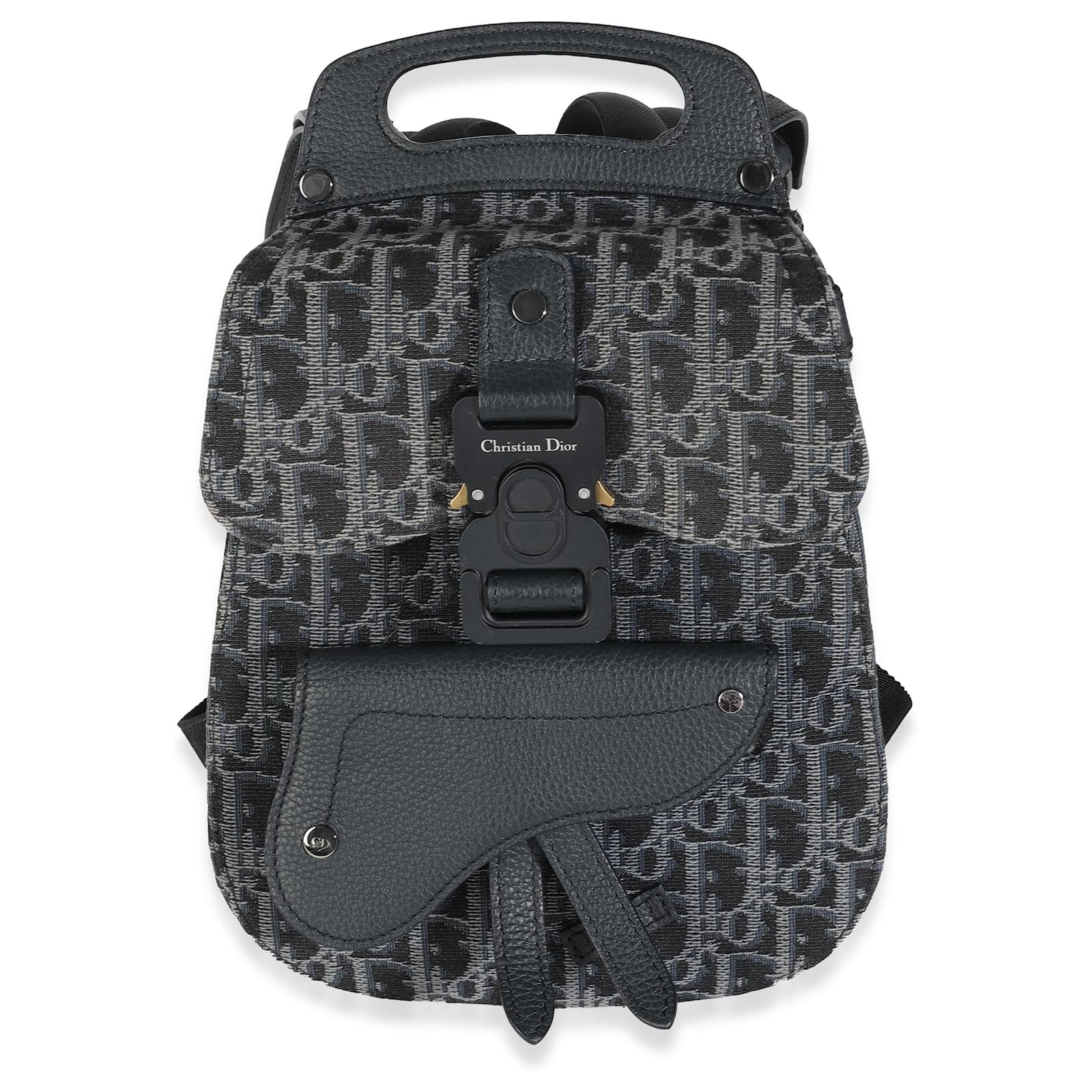 Christian Dior Dior Homme Navy Blue Oblique Calfskin Mini Saddle ...