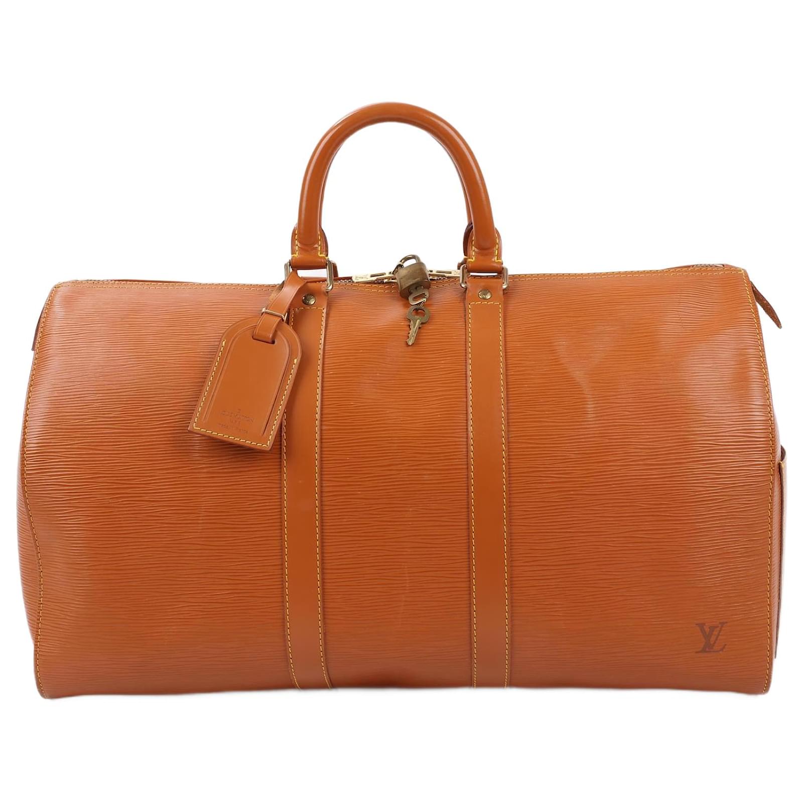Louis Vuitton Epi Leather Keepall 45 Travel Bag in Brown M42978 ref ...